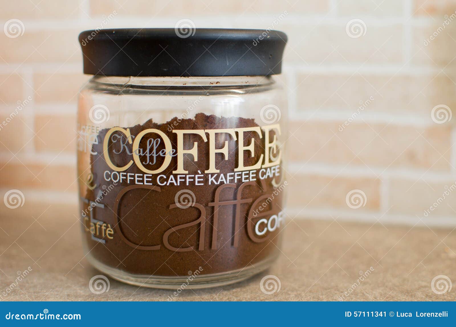 Coffee in glass container stock image. Image of container - 57111341