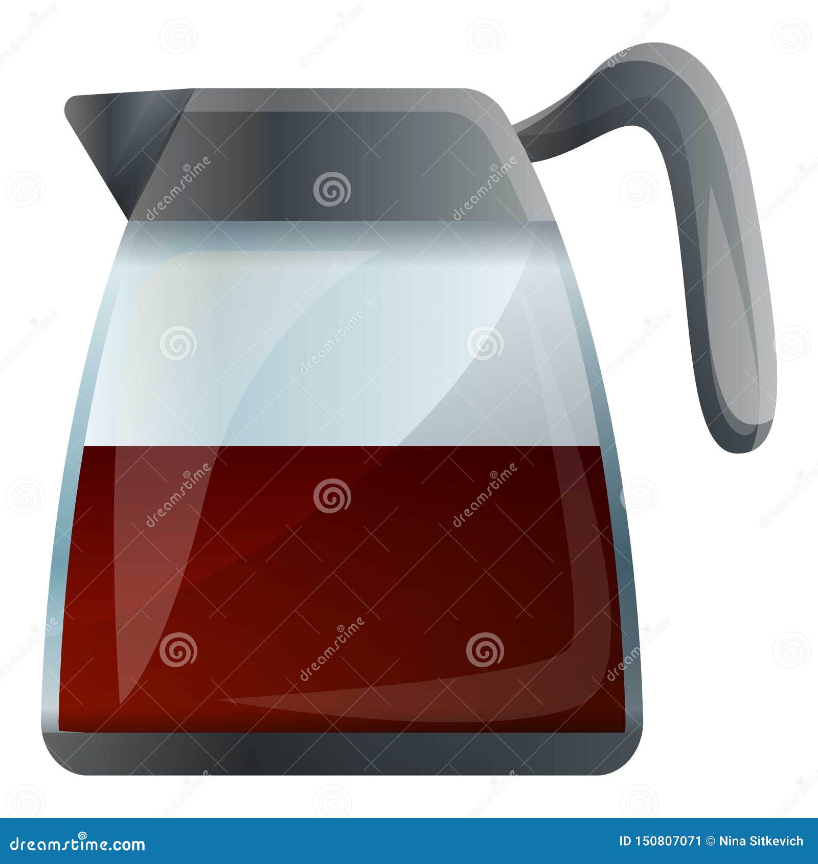 Coffee Glass Kettle Icon, Cartoon Style Stock Vector - Illustration of ...