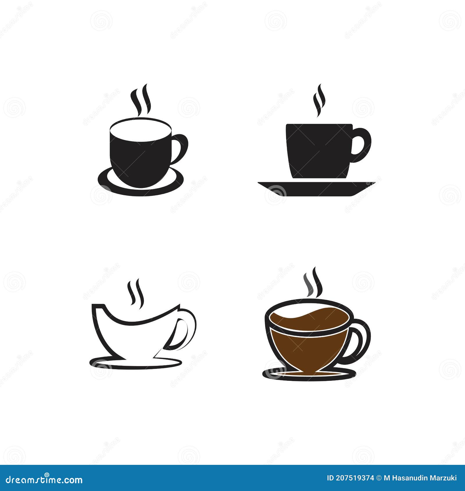 Coffee glass logo stock vector. Illustration of cafe - 207519374