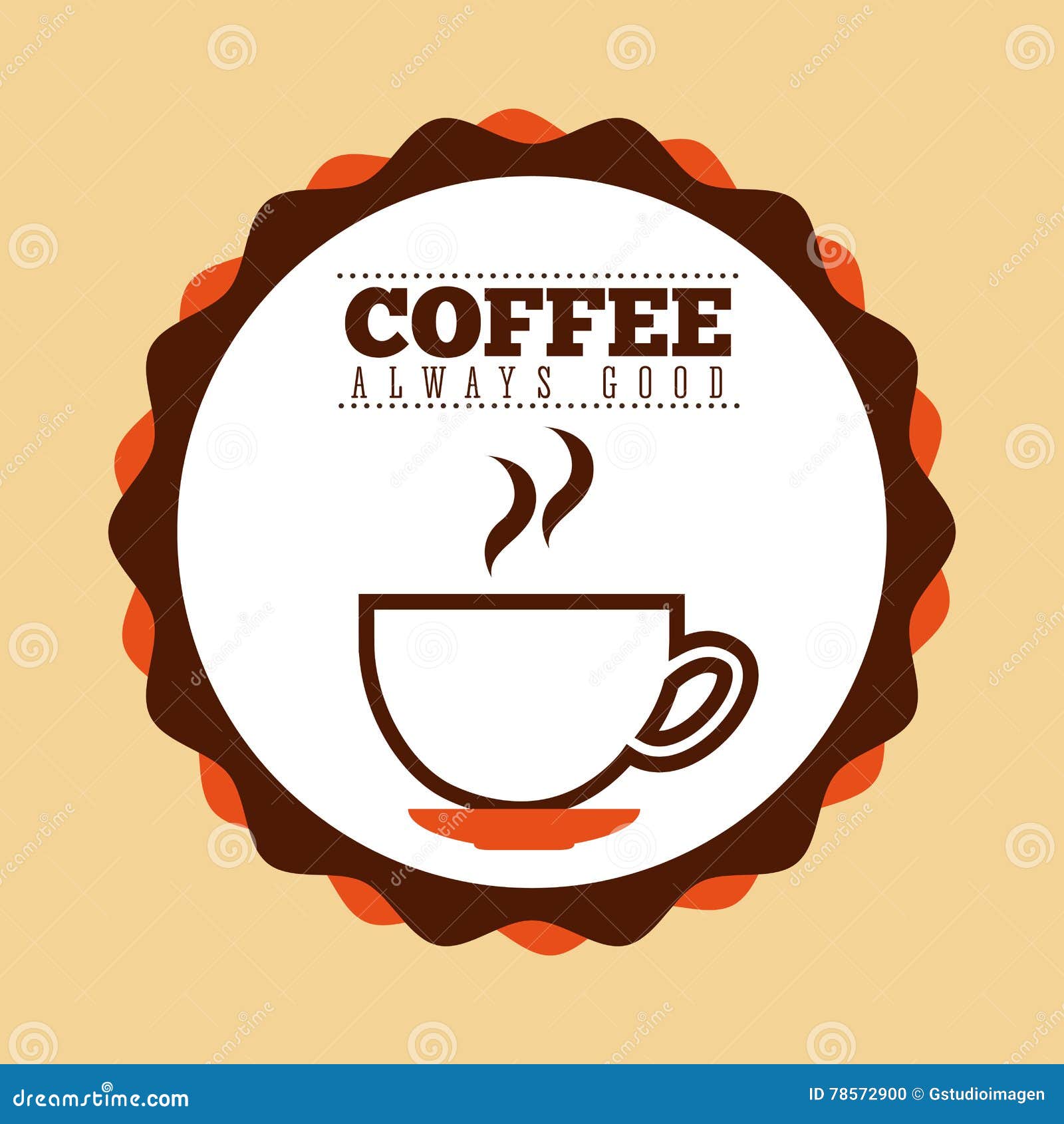 Coffee always good stamp stock illustration. Illustration of good ...
