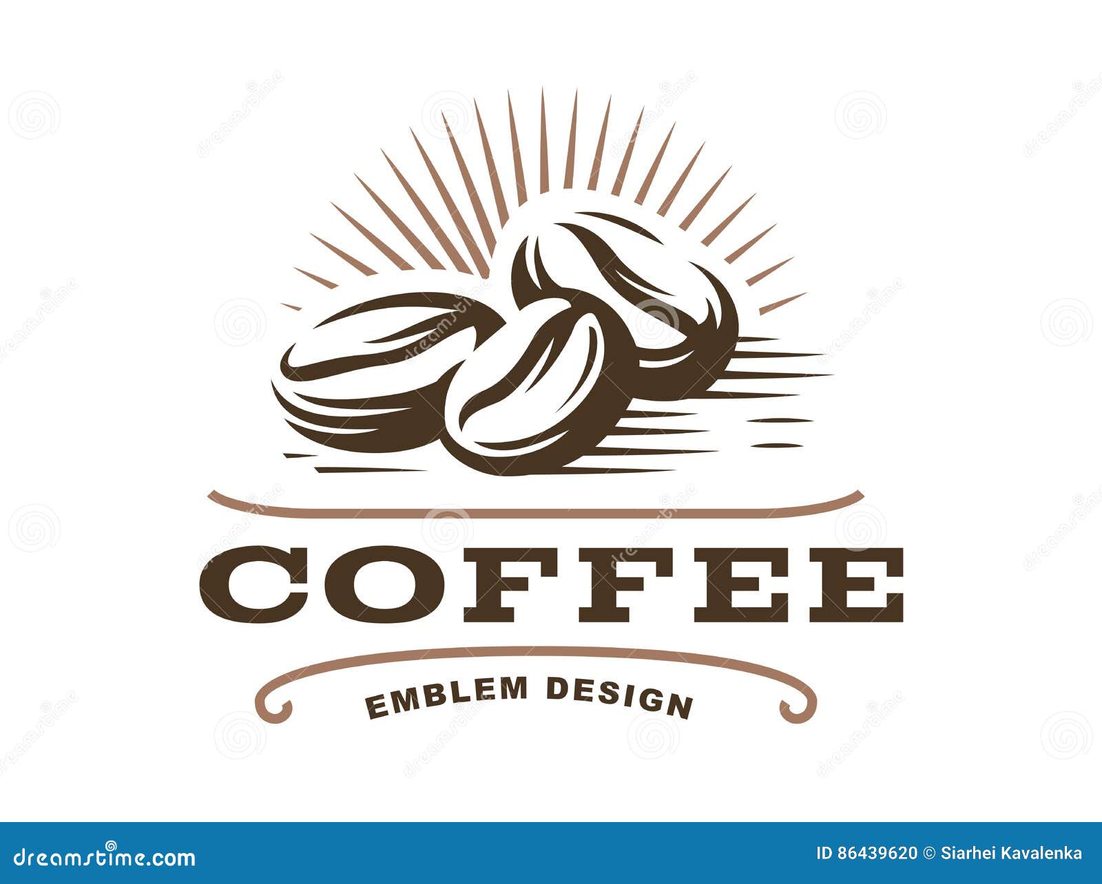 Coffee Grain Logo - Vector Illustration, Emblem on White Background ... Coffee Grain Logo - Vector Illustration, Emblem on White Background ...