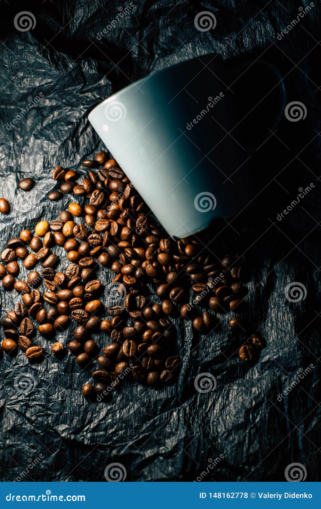 Coffee Grains on a Black Background Stock Photo - Image of espresso ...