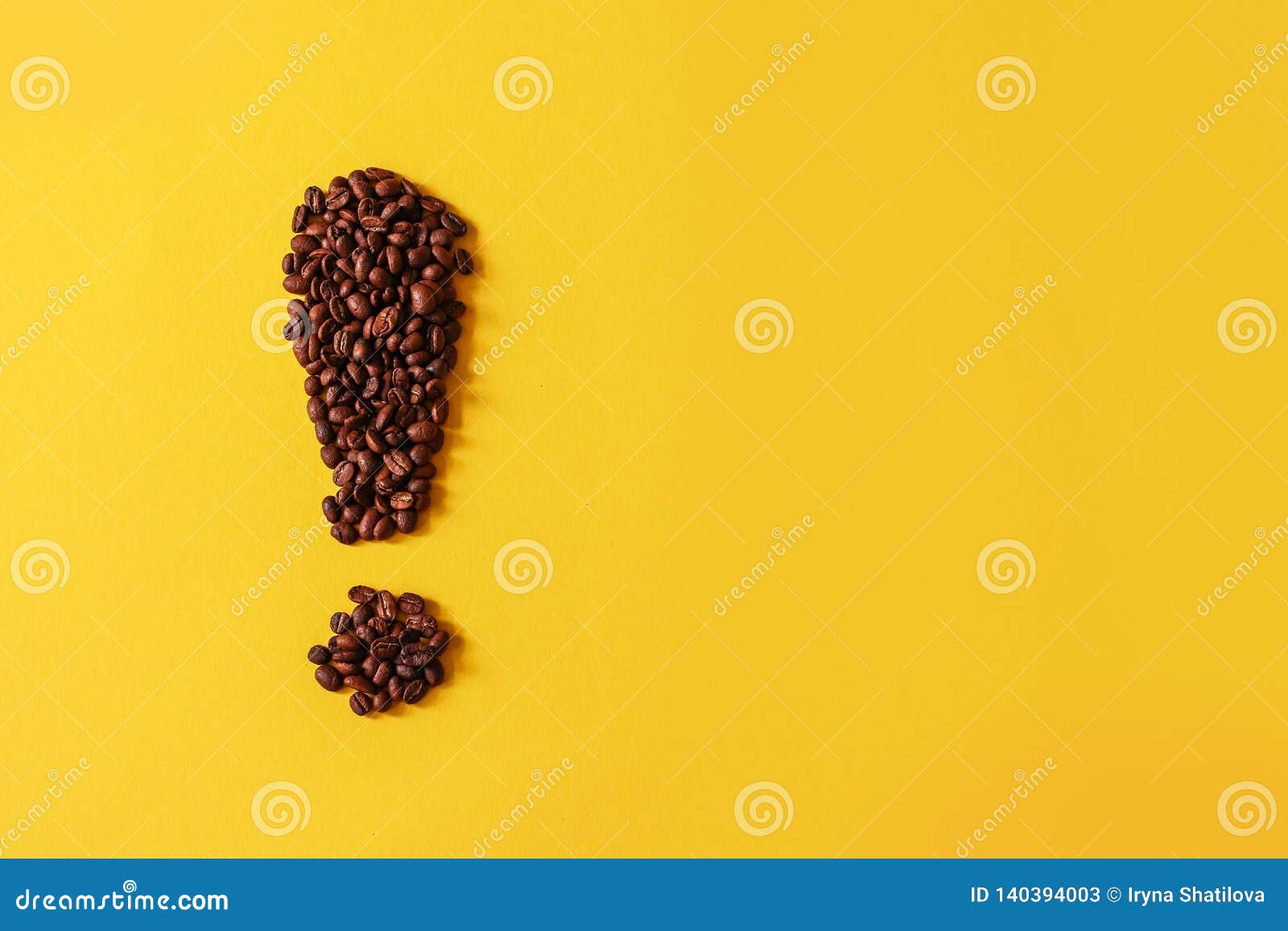 Coffee Grains Lying in the Shape of Exclamation Mark Stock Image ...