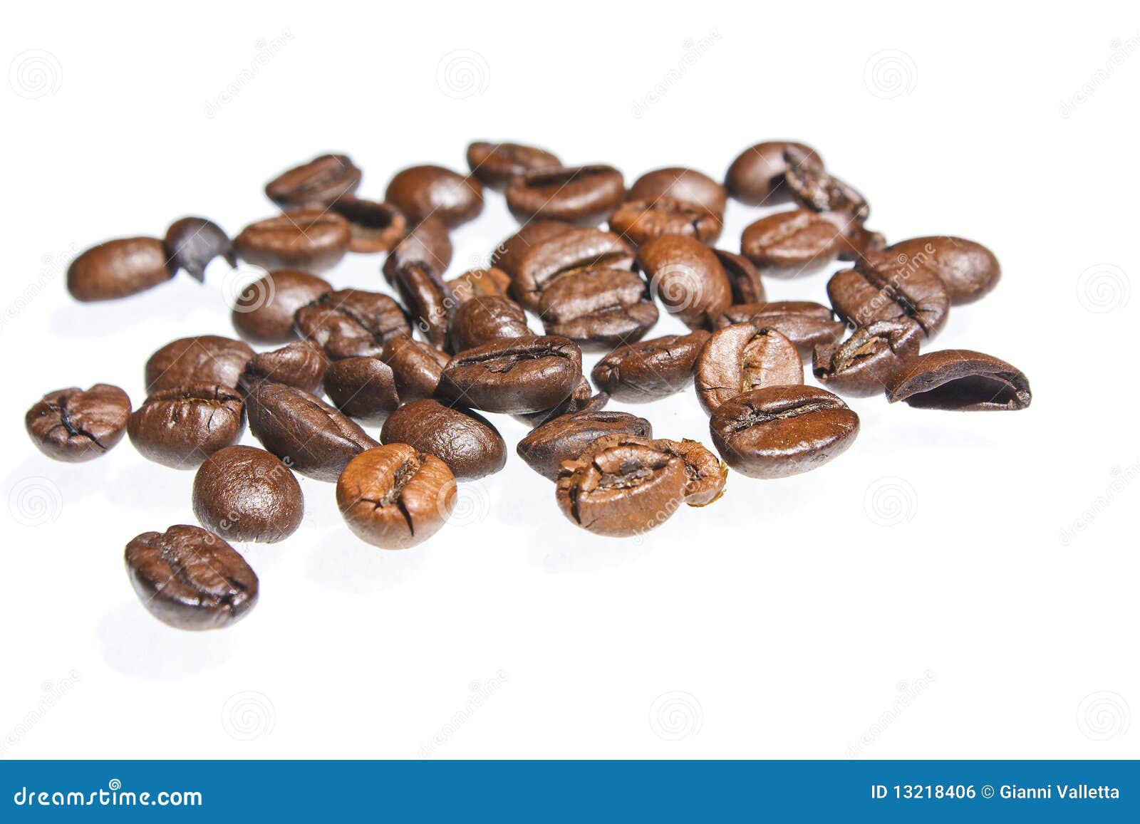 Coffee Grains Over White Background Stock Photo - Image of fresh, cafe ...