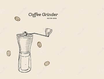 Coffee Grinder , Hand Draw Vector. Stock Vector - Illustration of craft ...