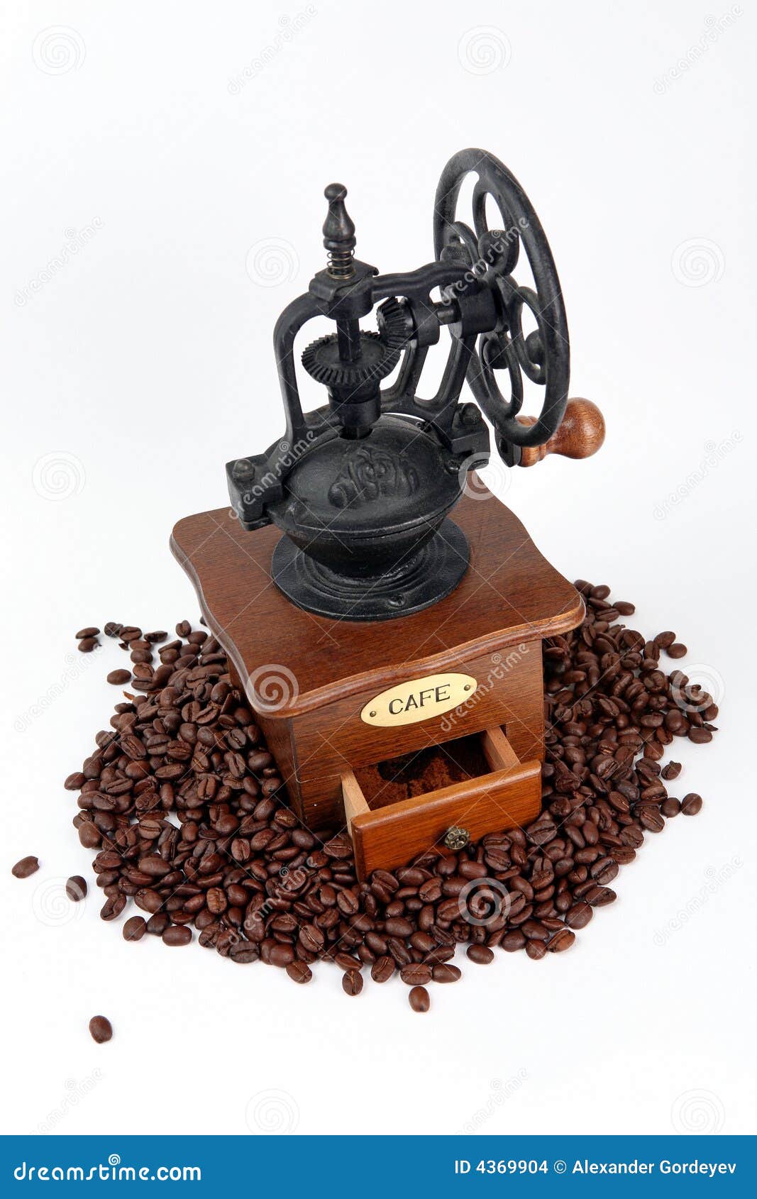 Coffee-grinder with Coffee Bins Stock Photo - Image of energy, grains ...