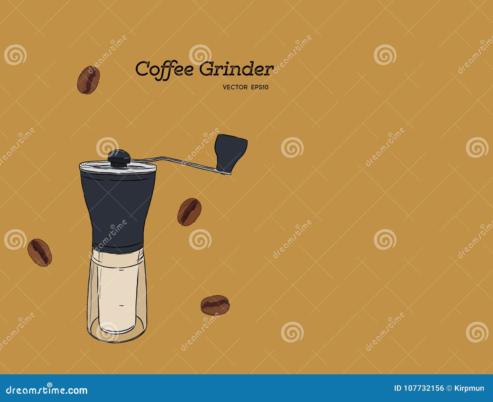Coffee Grinder , Hand Draw Vector. Stock Vector - Illustration of brown ...