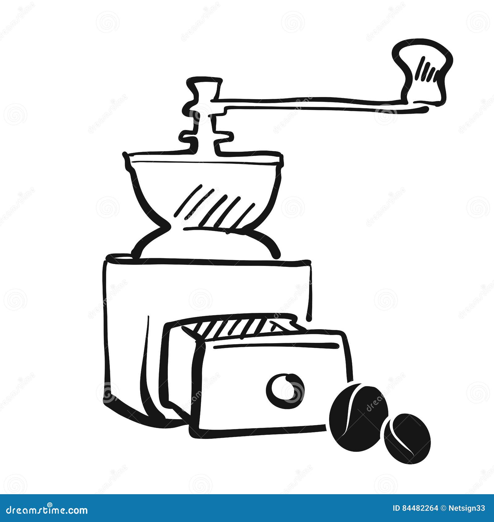 Coffee Grinder Hand Drawing Stock Vector - Illustration of sketch ...