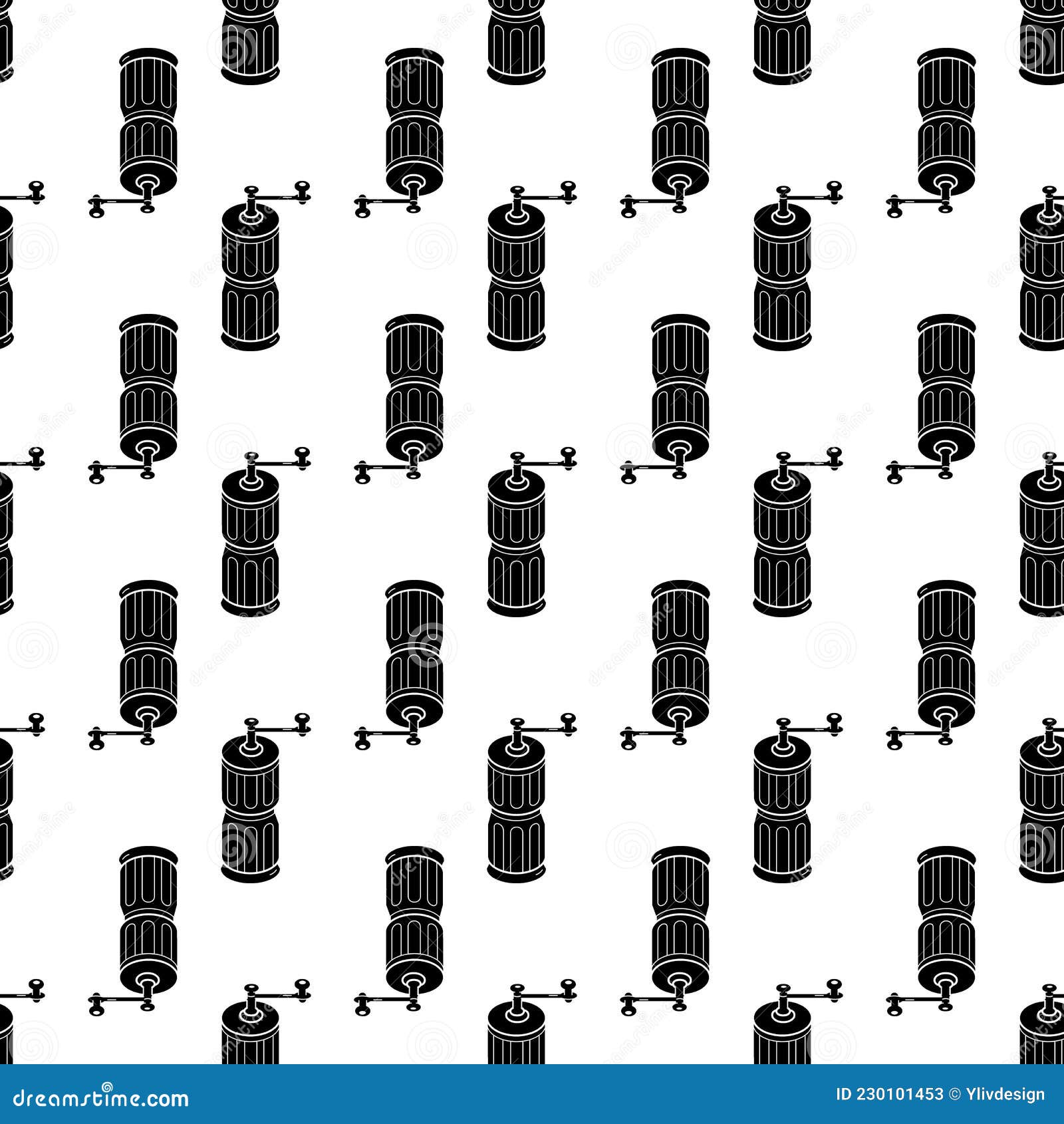 Coffee Grinder Pattern Seamless Vector Stock Vector - Illustration of ...