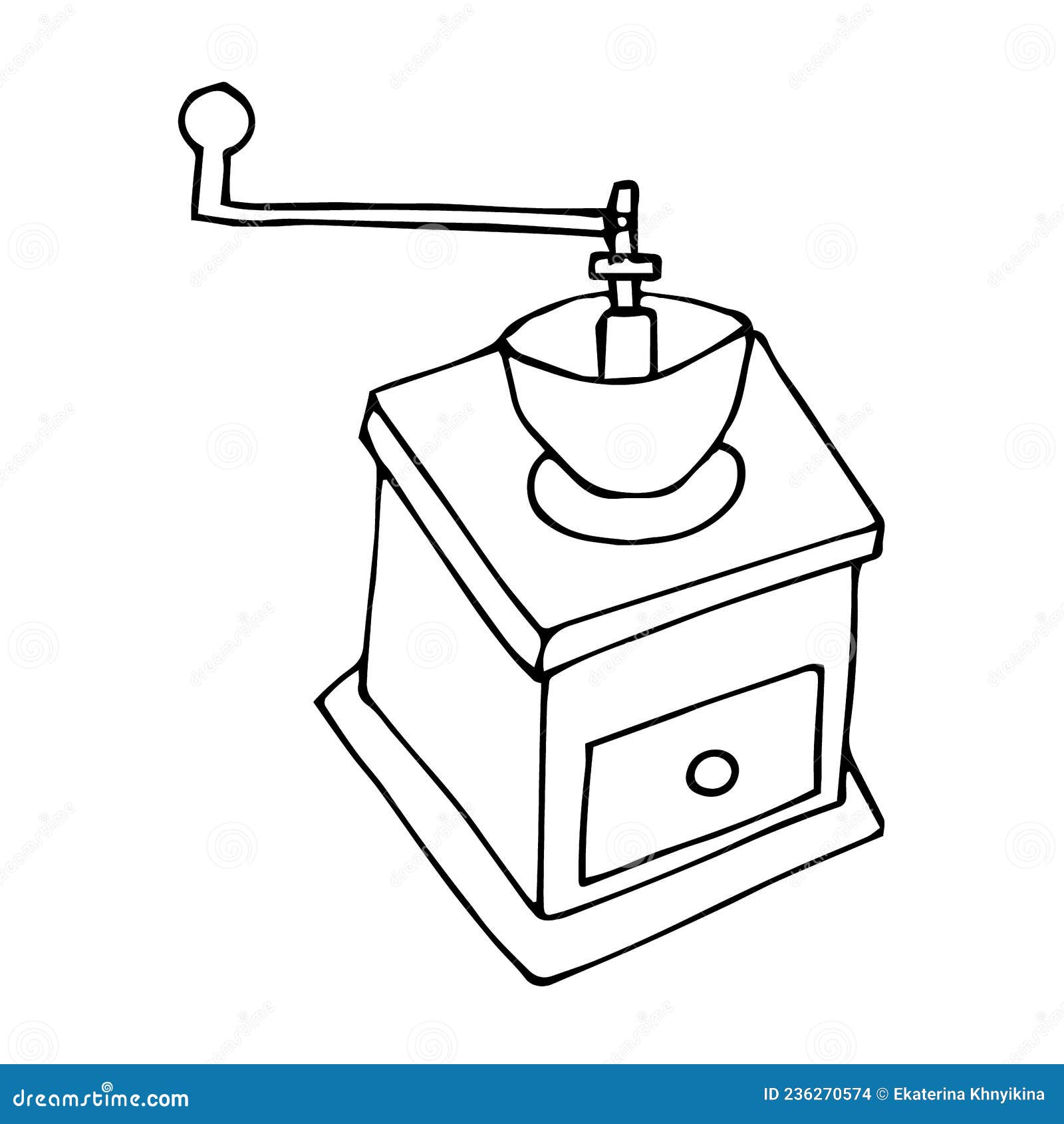 Coffee Grinder Vector Illustration, Hand Drawing Doodle Stock Vector ...