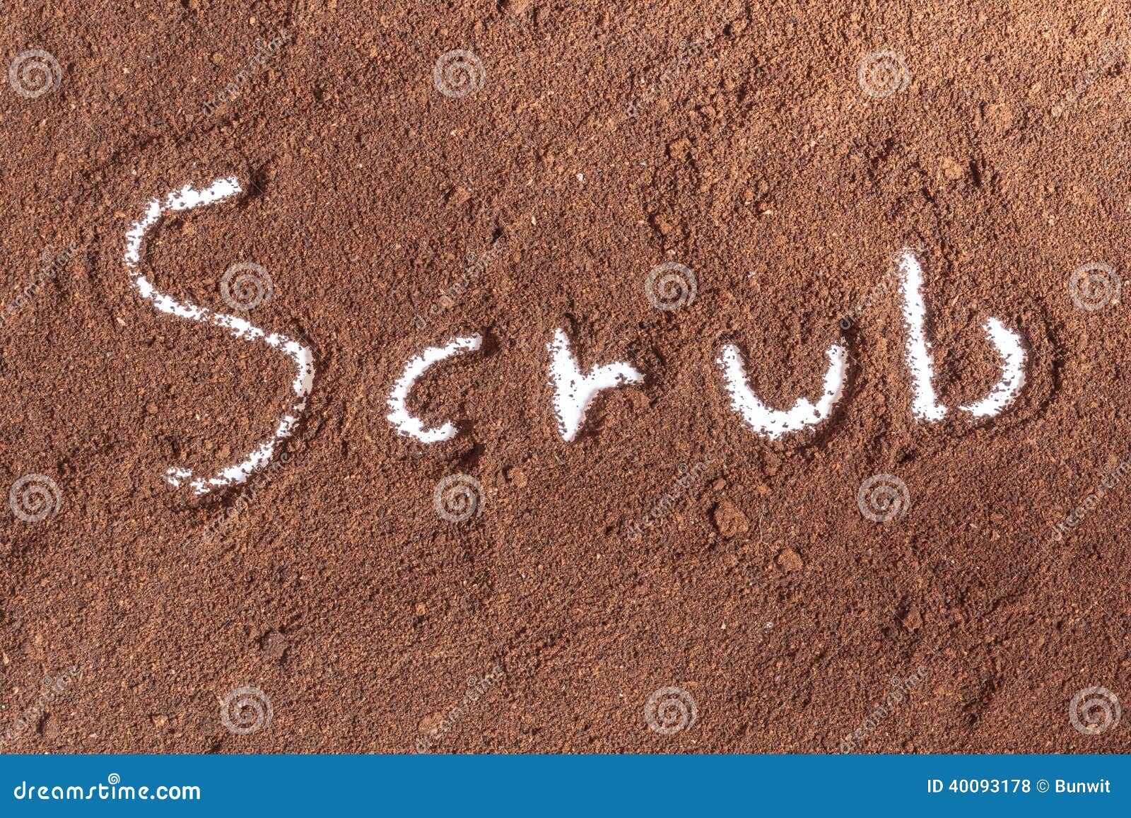 Coffee Ground with Scrub Text Stock Photo - Image of beverage, milled ...