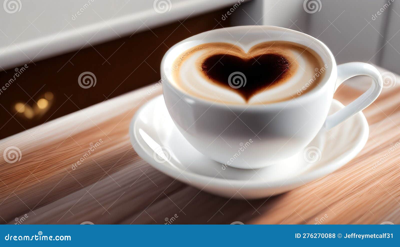 Coffee with heart stock illustration. Illustration of latte - 276270088