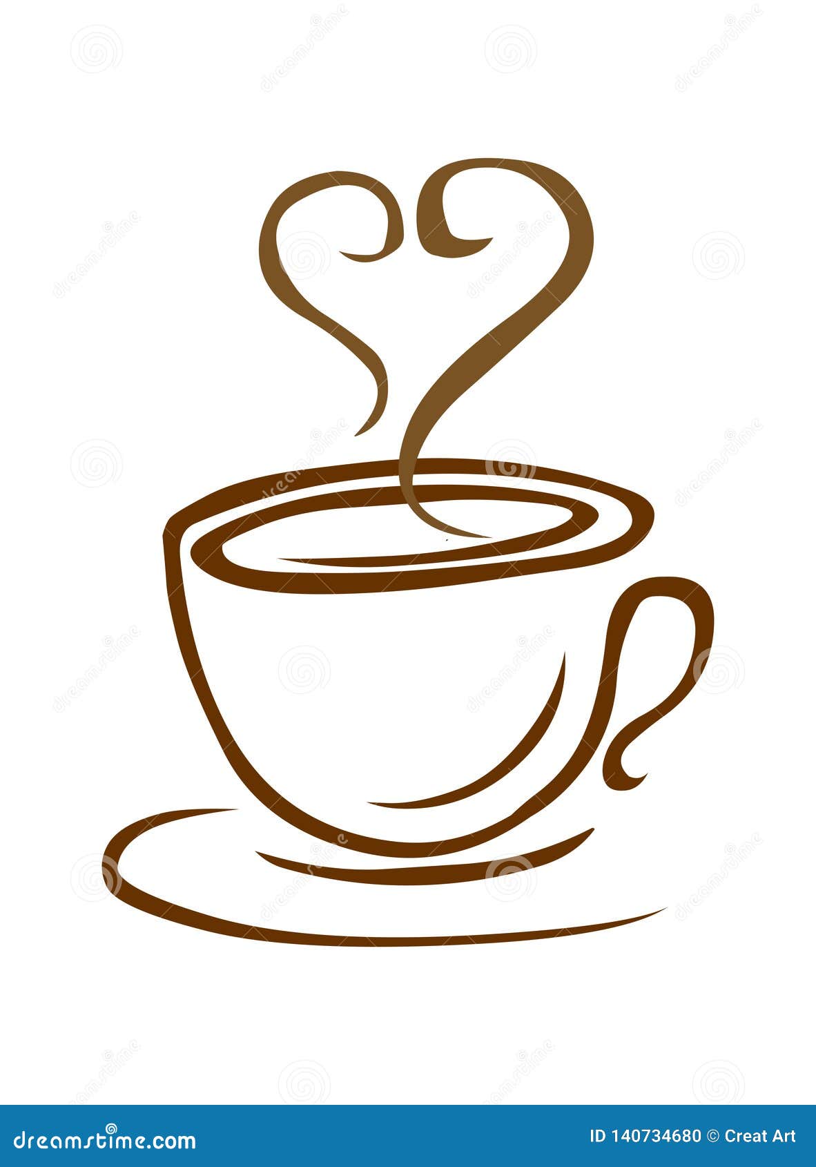 Coffee Heart,Cup of Coffee Vector Illustration Stock Vector ...