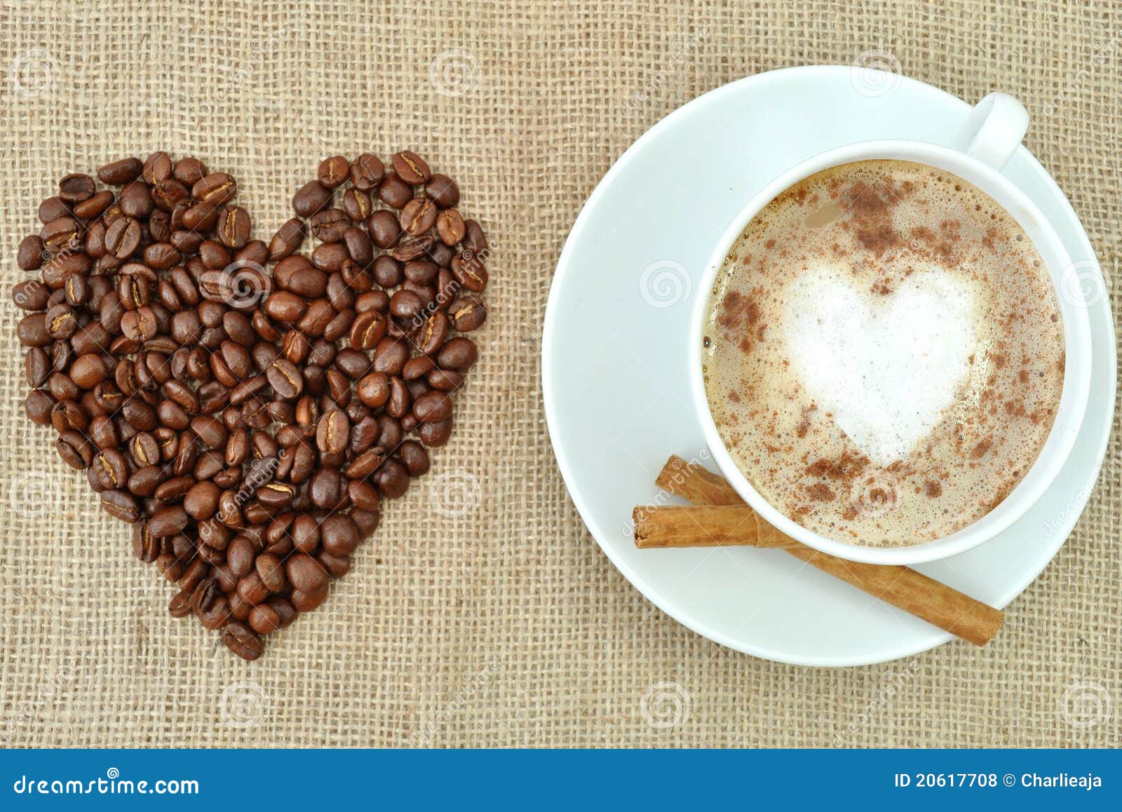 Coffee with heart shape stock photo. Image of heartshaped - 20617708
