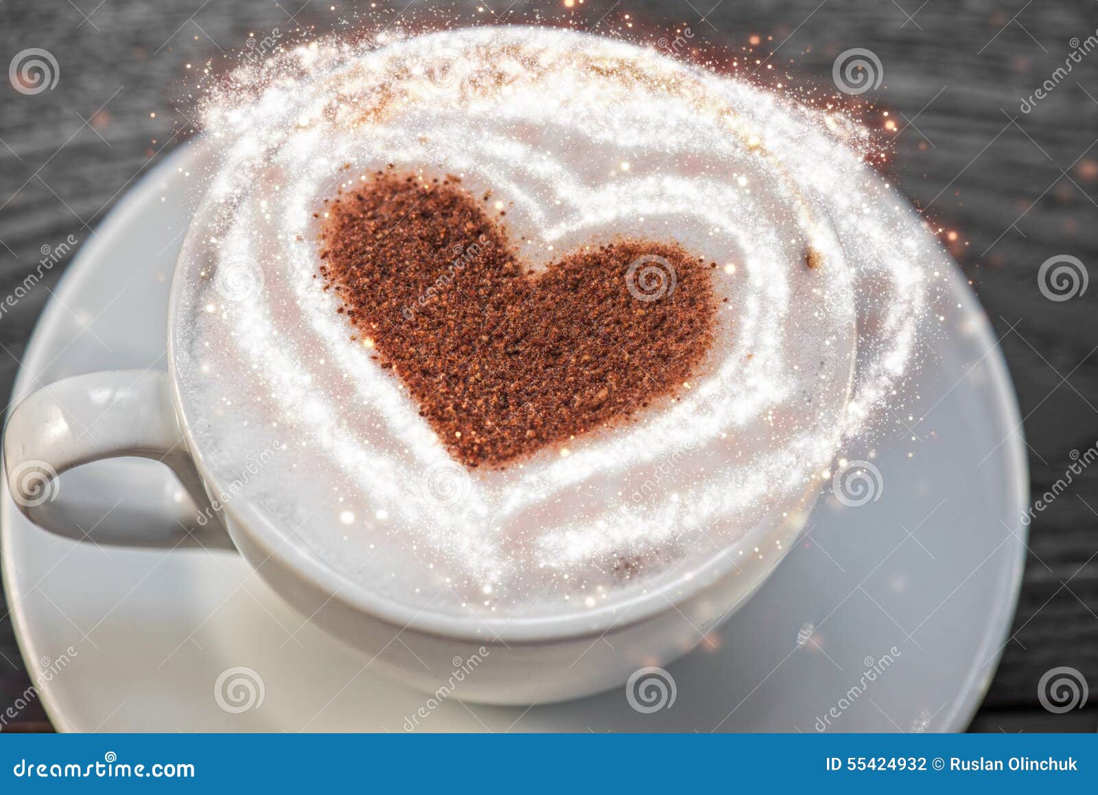 Coffee heart shape stock photo. Image of caffeine, brew - 55424932