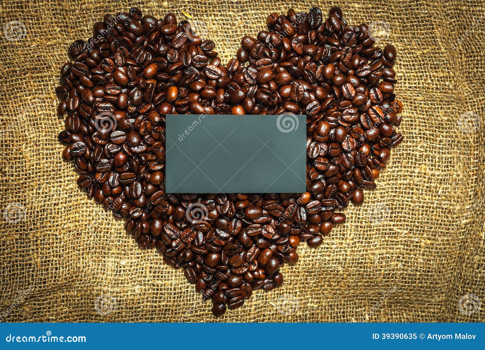 Coffee Heart with Visiting Card Stock Image - Image of aromatherapy ...