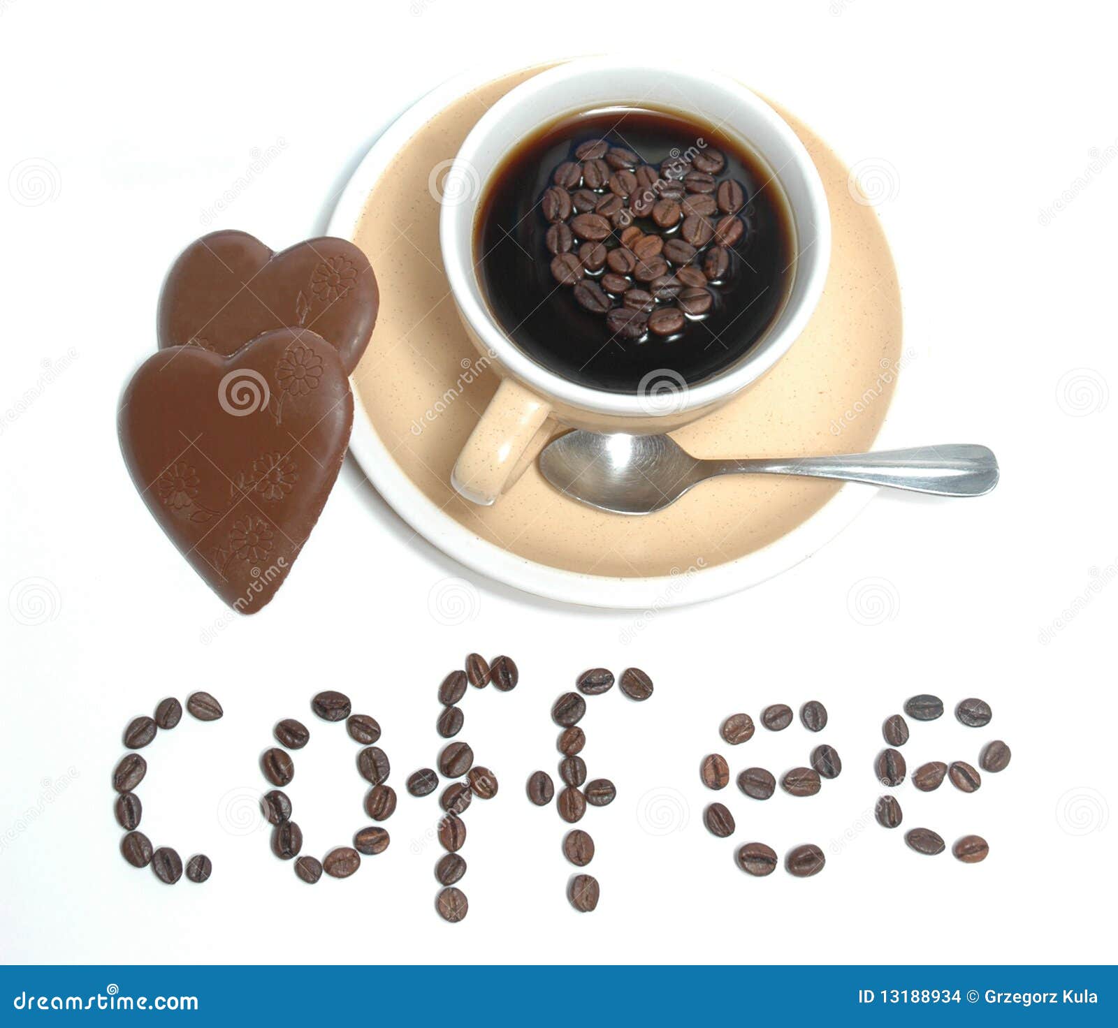 Coffee and hearts stock photo. Image of shape, plate - 13188934