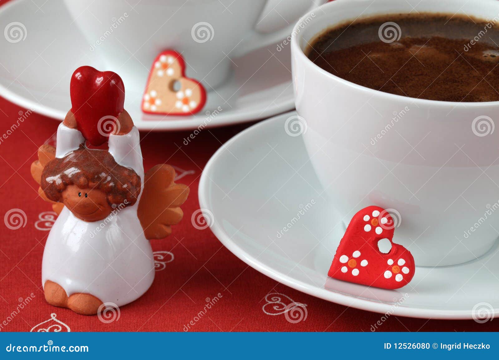 Coffee with Hearts and Angel Stock Photo - Image of decoration, smile ...
