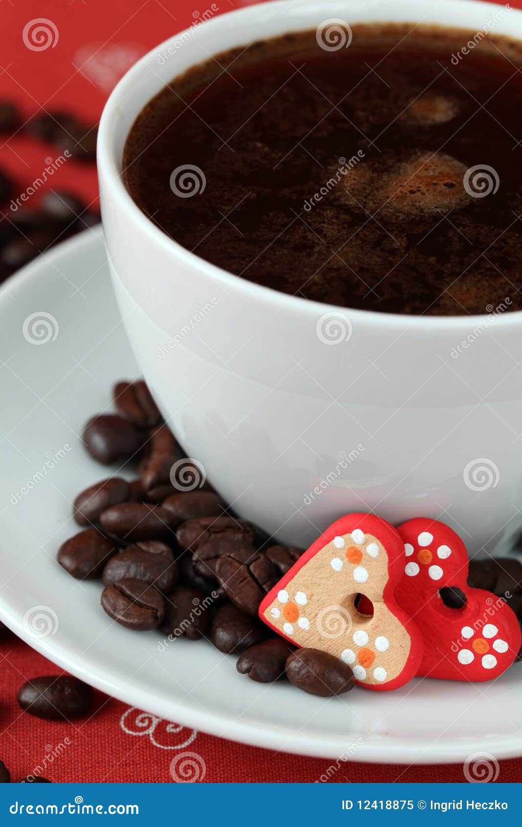 Coffee with Hearts and Coffee-beans Stock Image - Image of heart ...