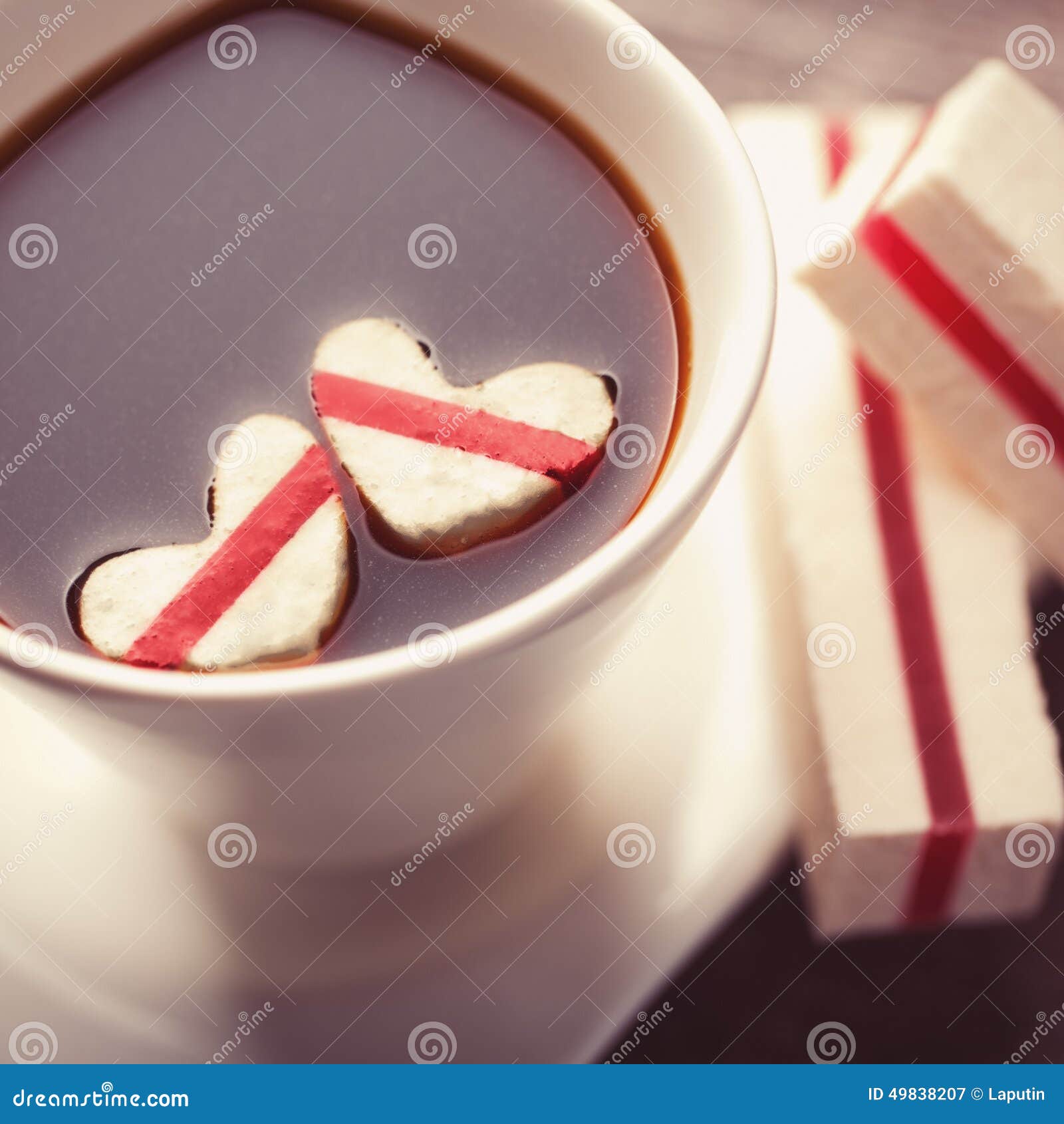 Coffee with hearts stock image. Image of close, holiday - 49838207