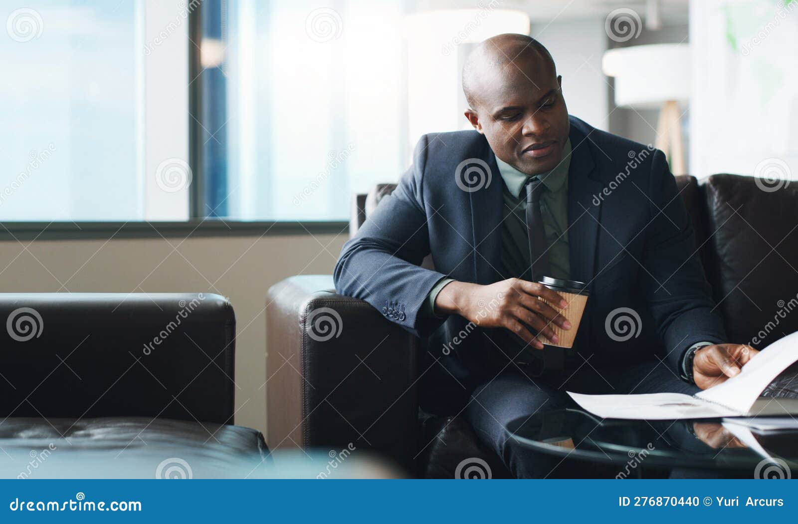 Coffee Help Me To Get through the Workload. a Businessman Enjoying a ...