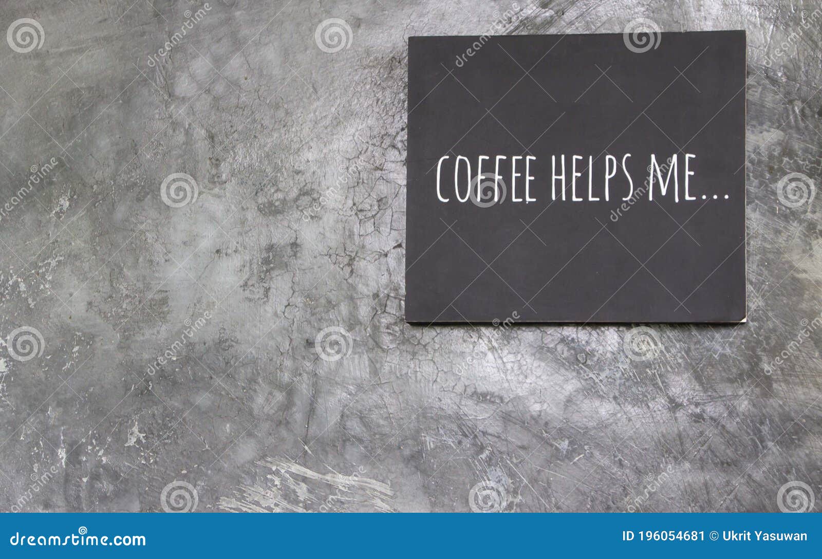 Coffee Helps Me Sign on a Wall Stock Image - Image of helps, board ...