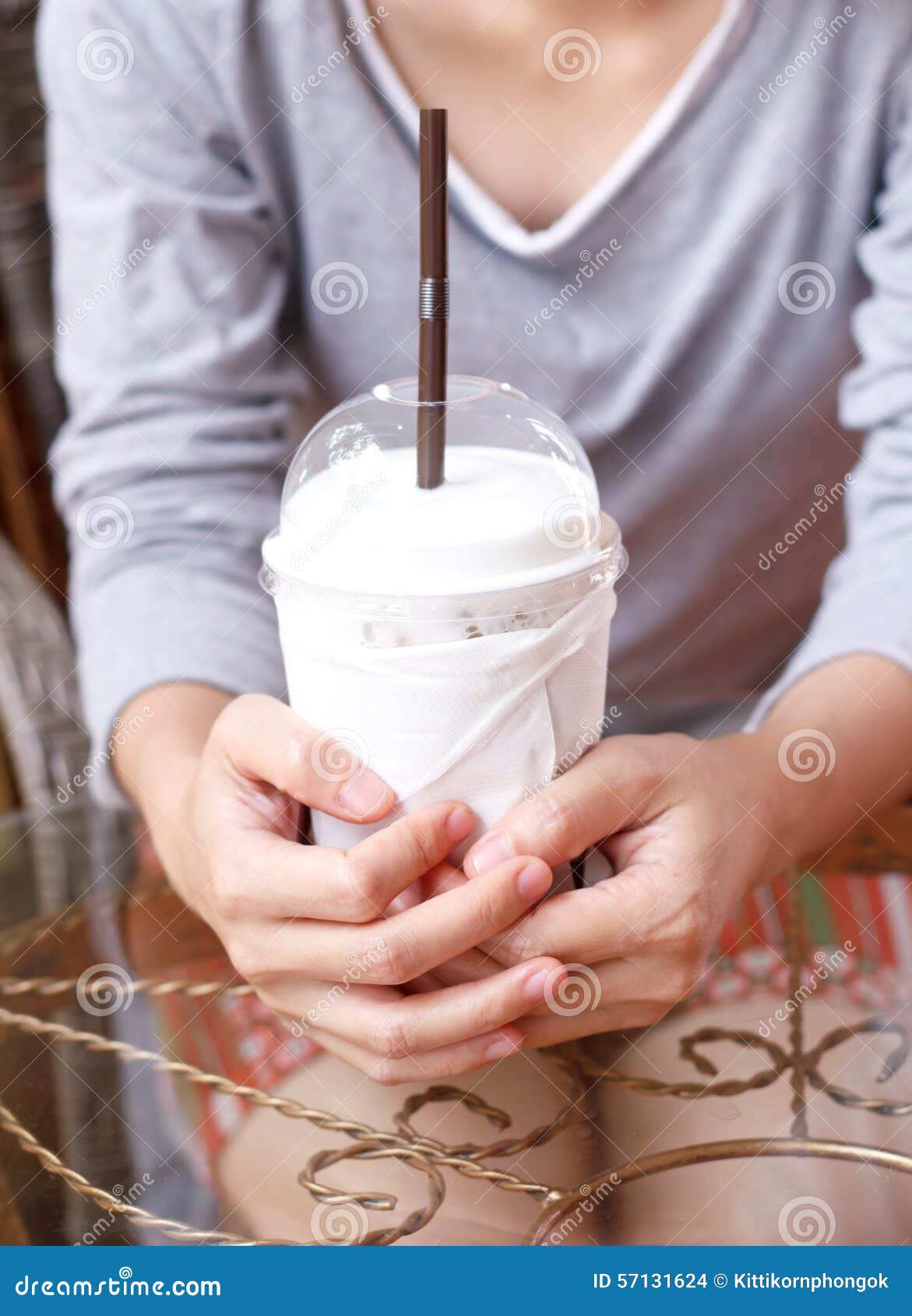 Coffee holding on hand. stock photo. Image of breakfast - 57131624