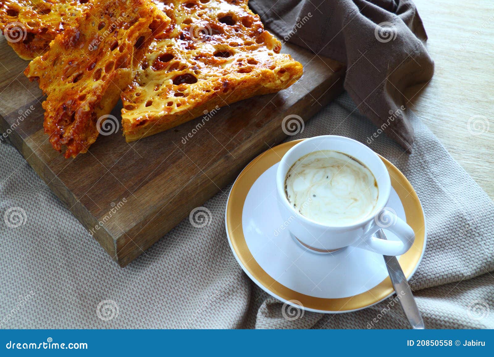 Coffee and Honeycomb stock photo. Image of latte, saucer - 20850558