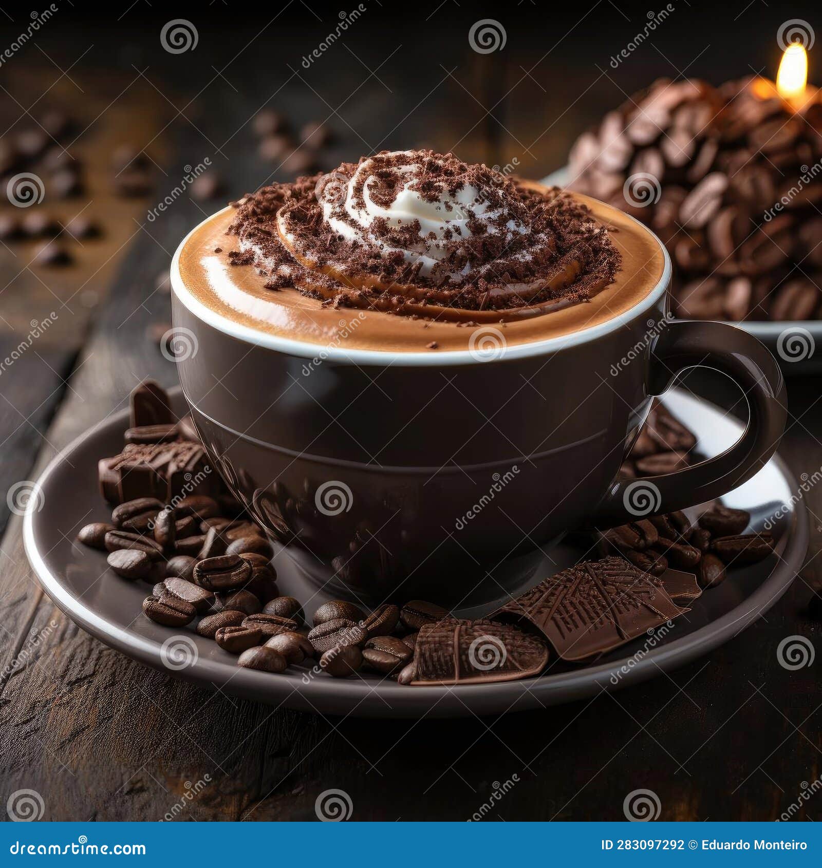 Coffee and Hot Chocolate in Rich Earth Tones and Bold Patterns Stock ...