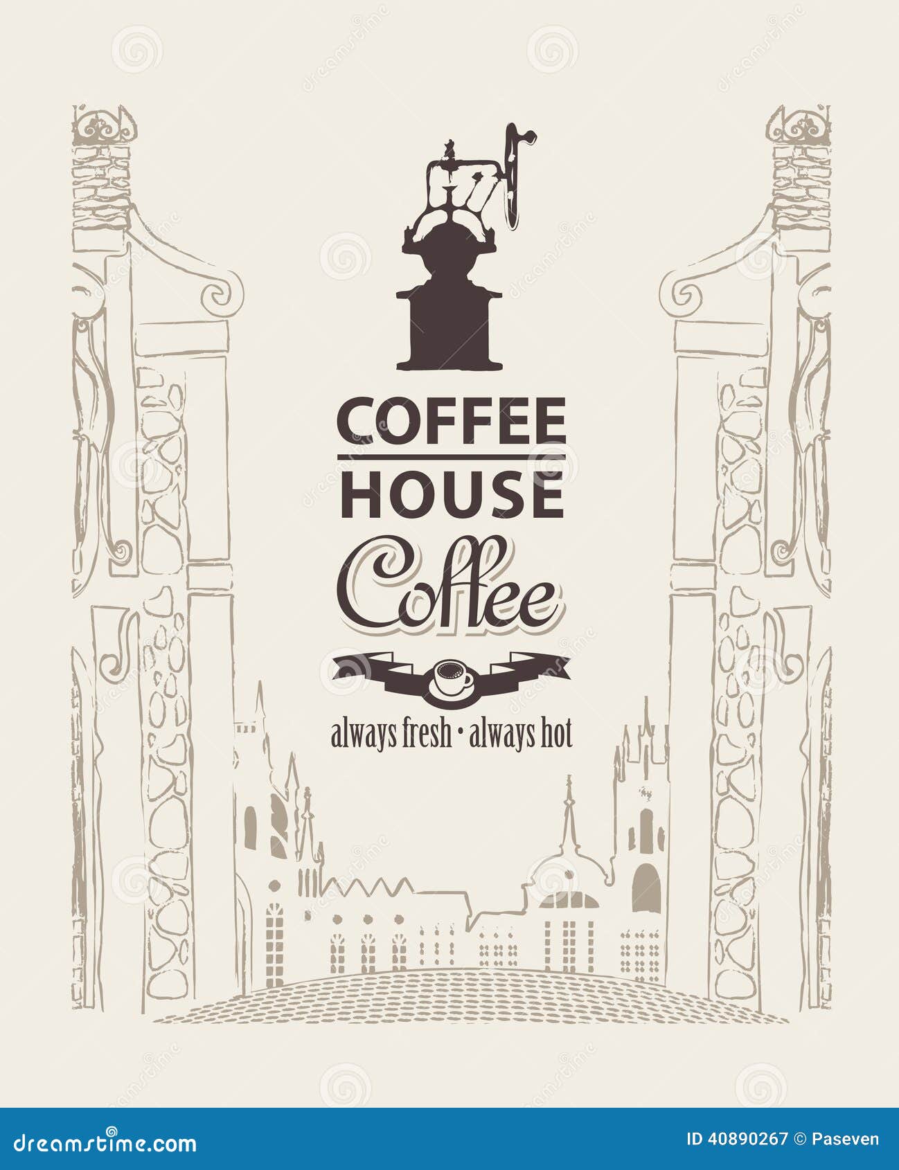 Coffee house stock vector. Illustration of milk, background - 40890267