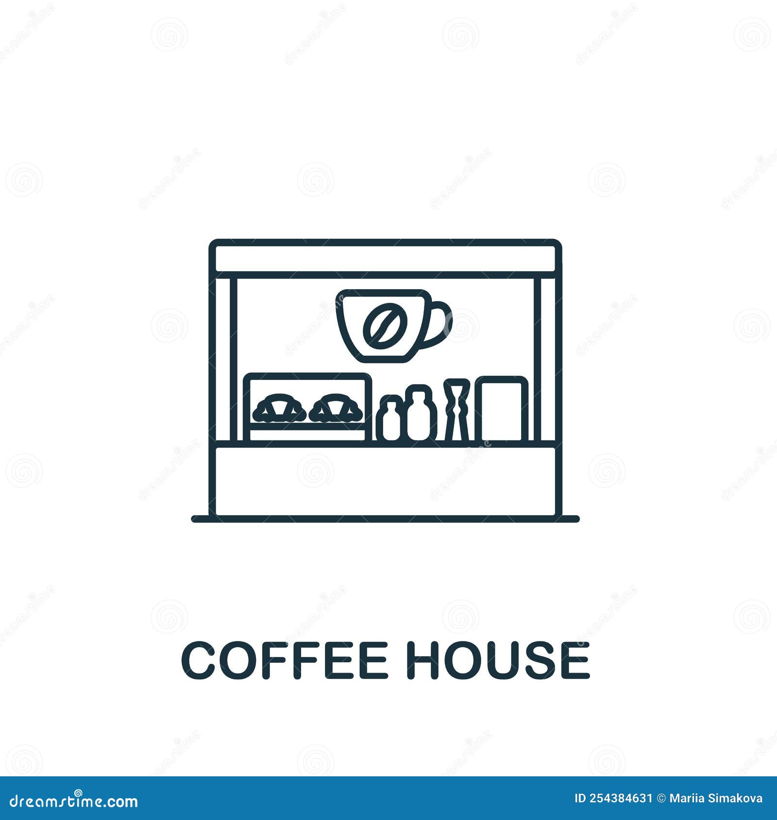 Coffee House Icon. Line Simple Icon for Templates, Web Design and ...