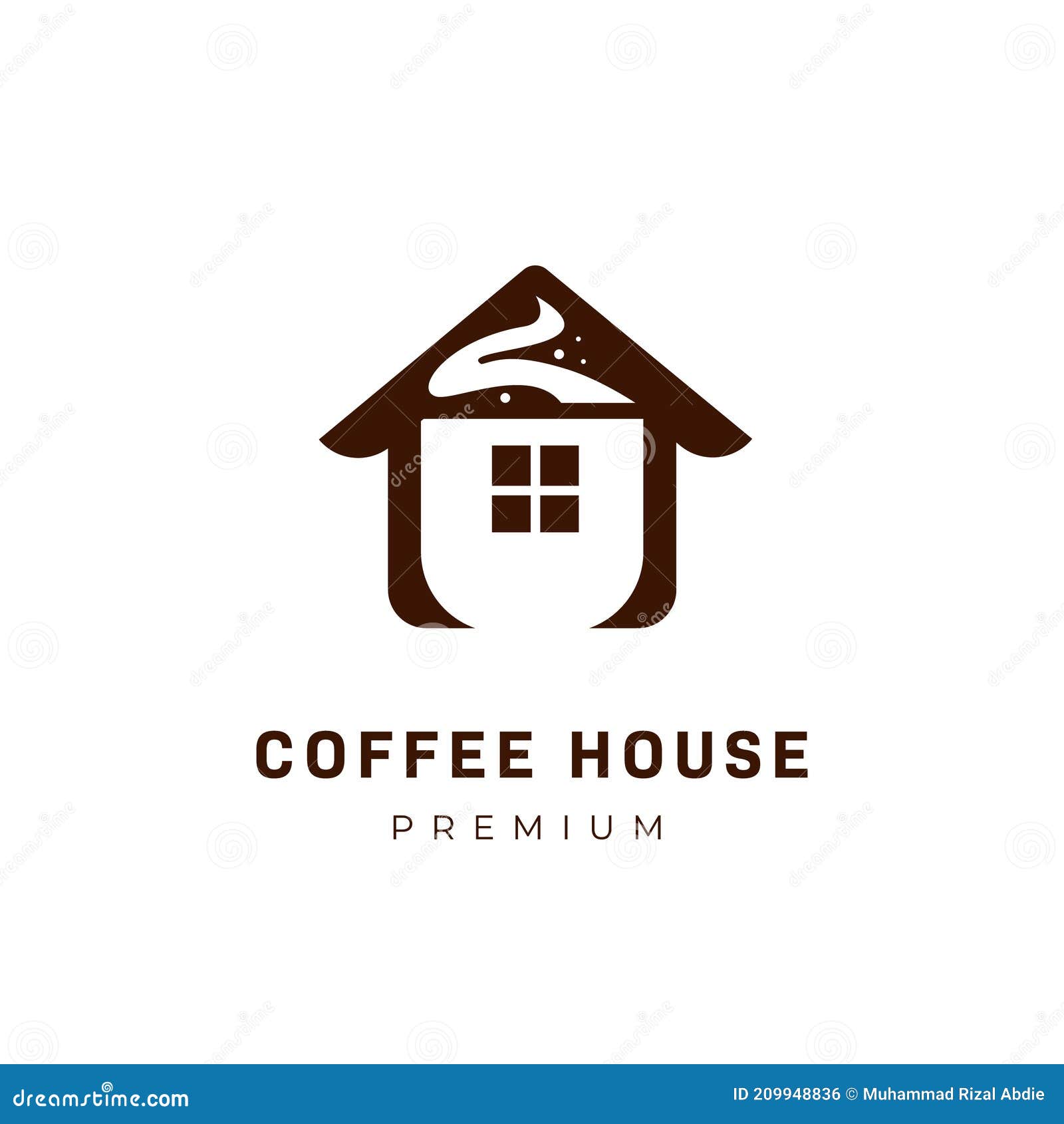 Coffee House Logo with Cup of Coffee Logo Icon Symbol Inside House ...