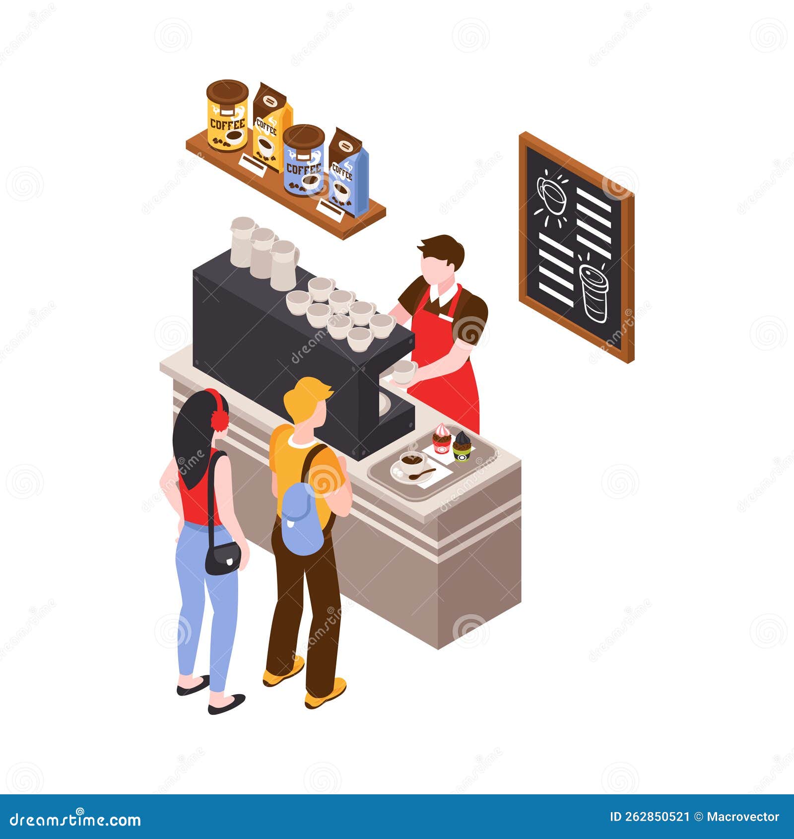Coffee House Queue Composition Stock Illustration - Illustration of ...
