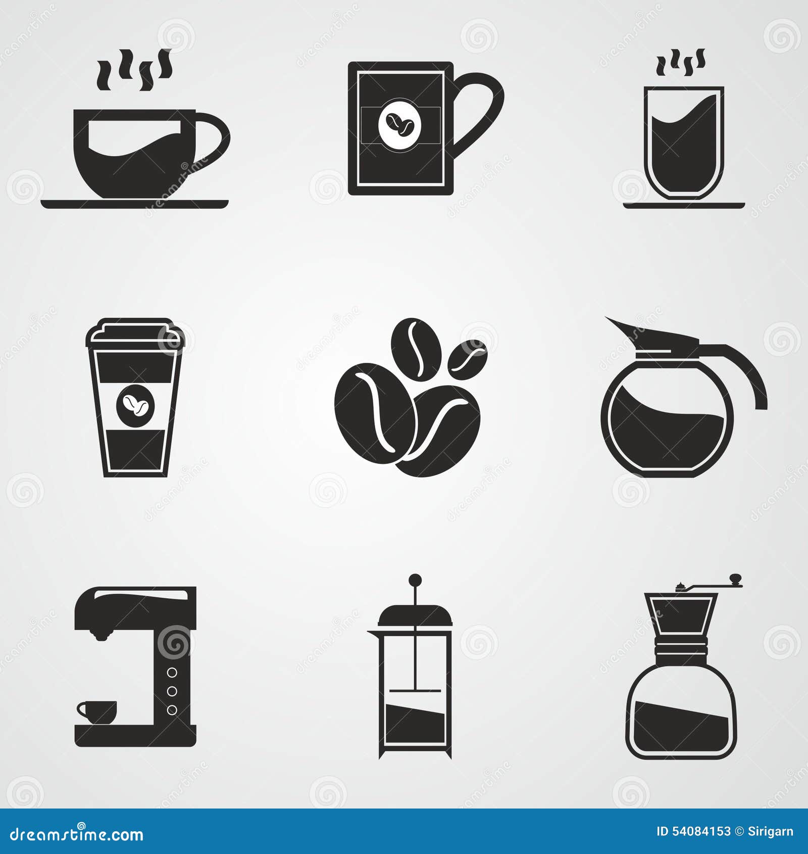Coffee icon set stock vector. Illustration of water, beverage - 54084153
