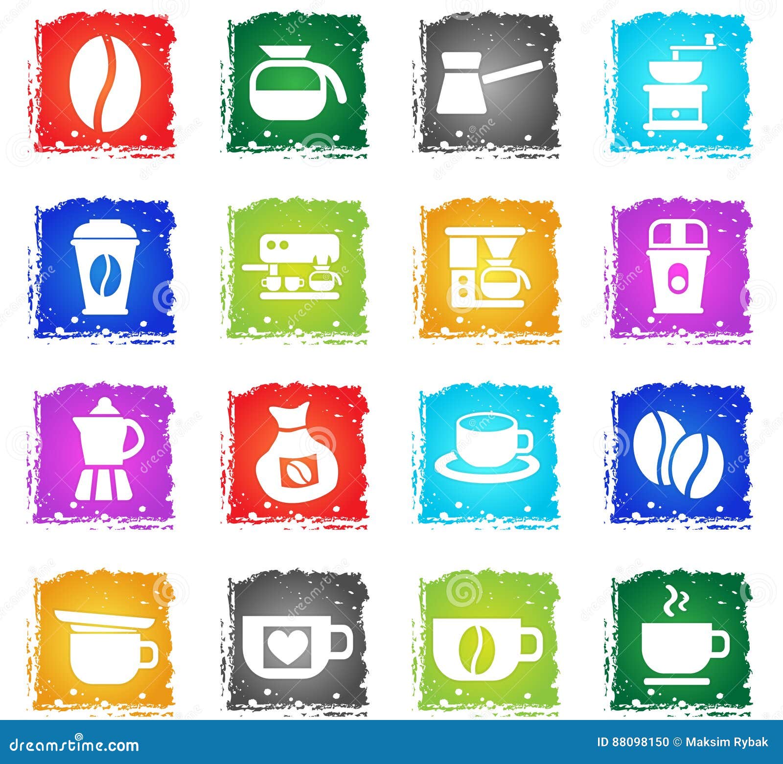 Coffee icon set stock illustration. Illustration of drink - 88098150