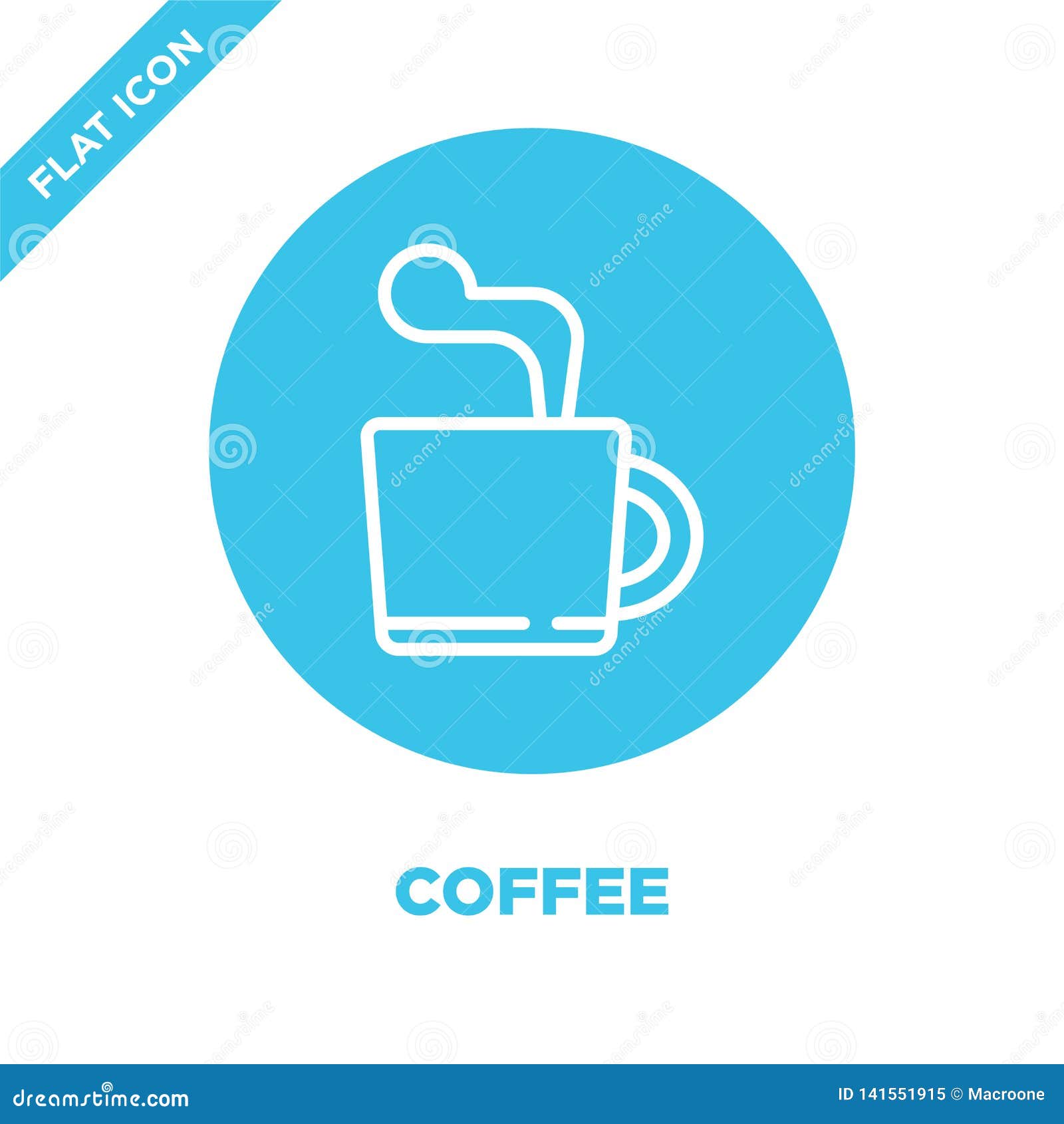 Coffee Icon Vector. Thin Line Coffee Outline Icon Vector Illustration ...