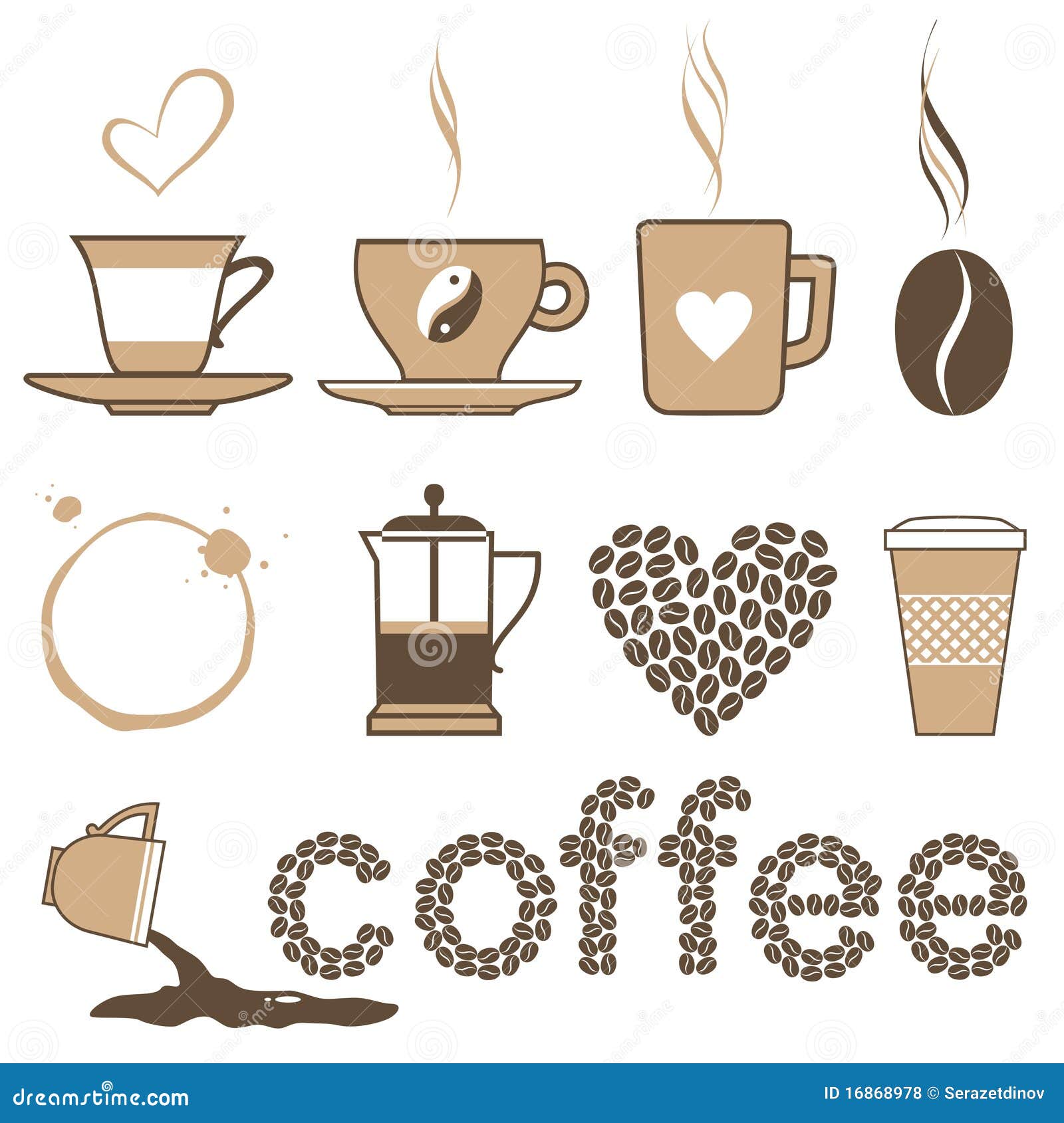 Coffee icons stock vector. Illustration of cappuccino - 16868978