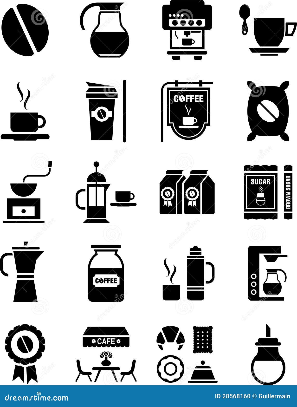 Coffee icons stock vector. Illustration of coffee, label - 28568160