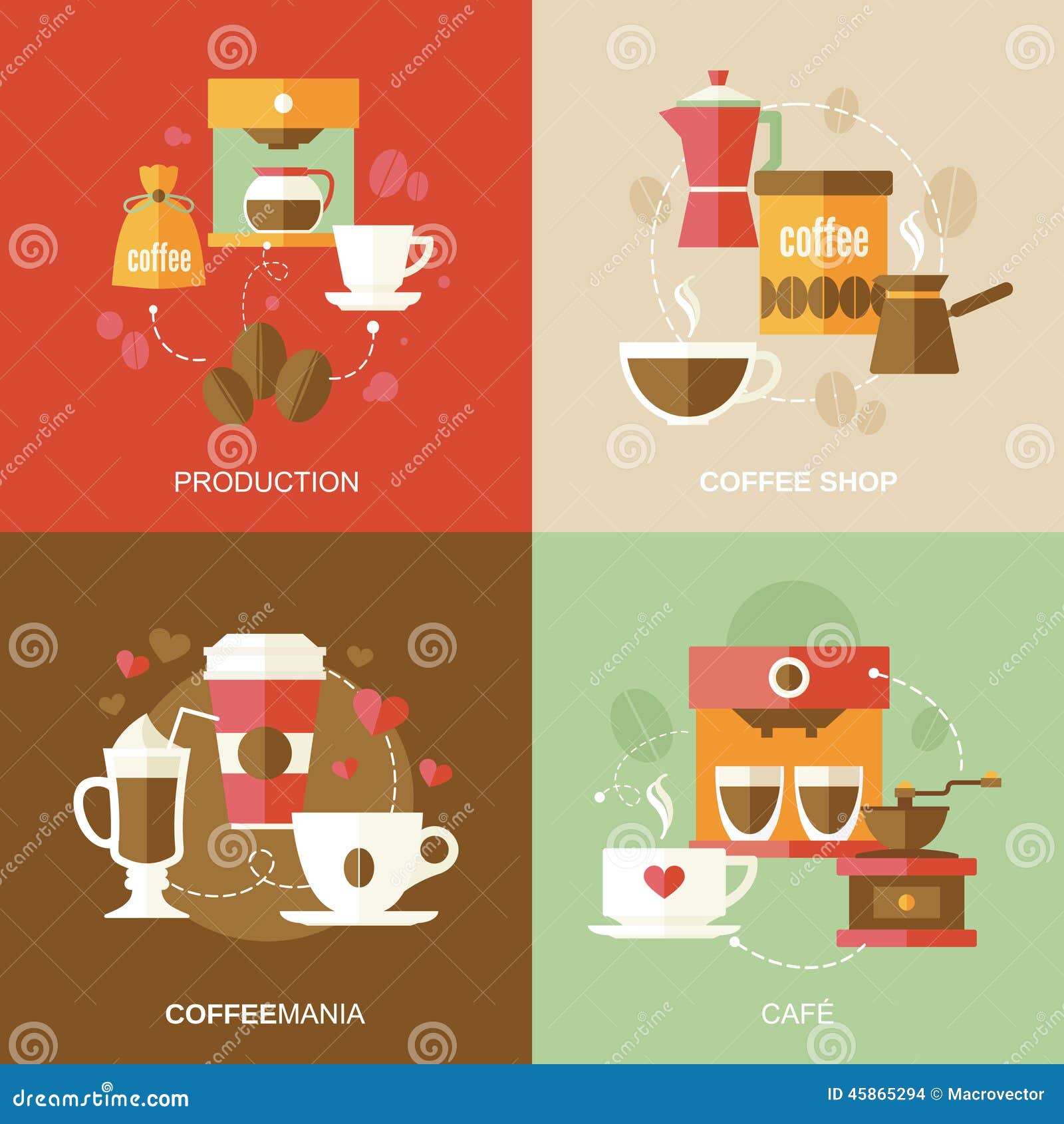 Coffee Icons / Logo Set - 2 Vector Illustration | CartoonDealer.com ...
