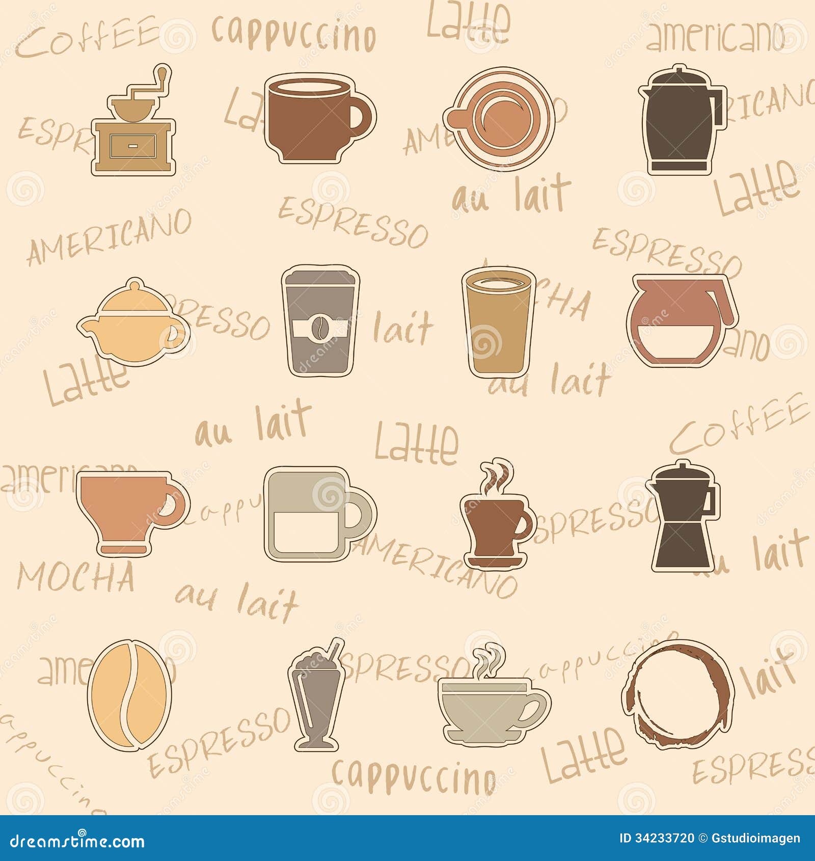 Coffee icons stock vector. Illustration of creative, liquid - 34233720