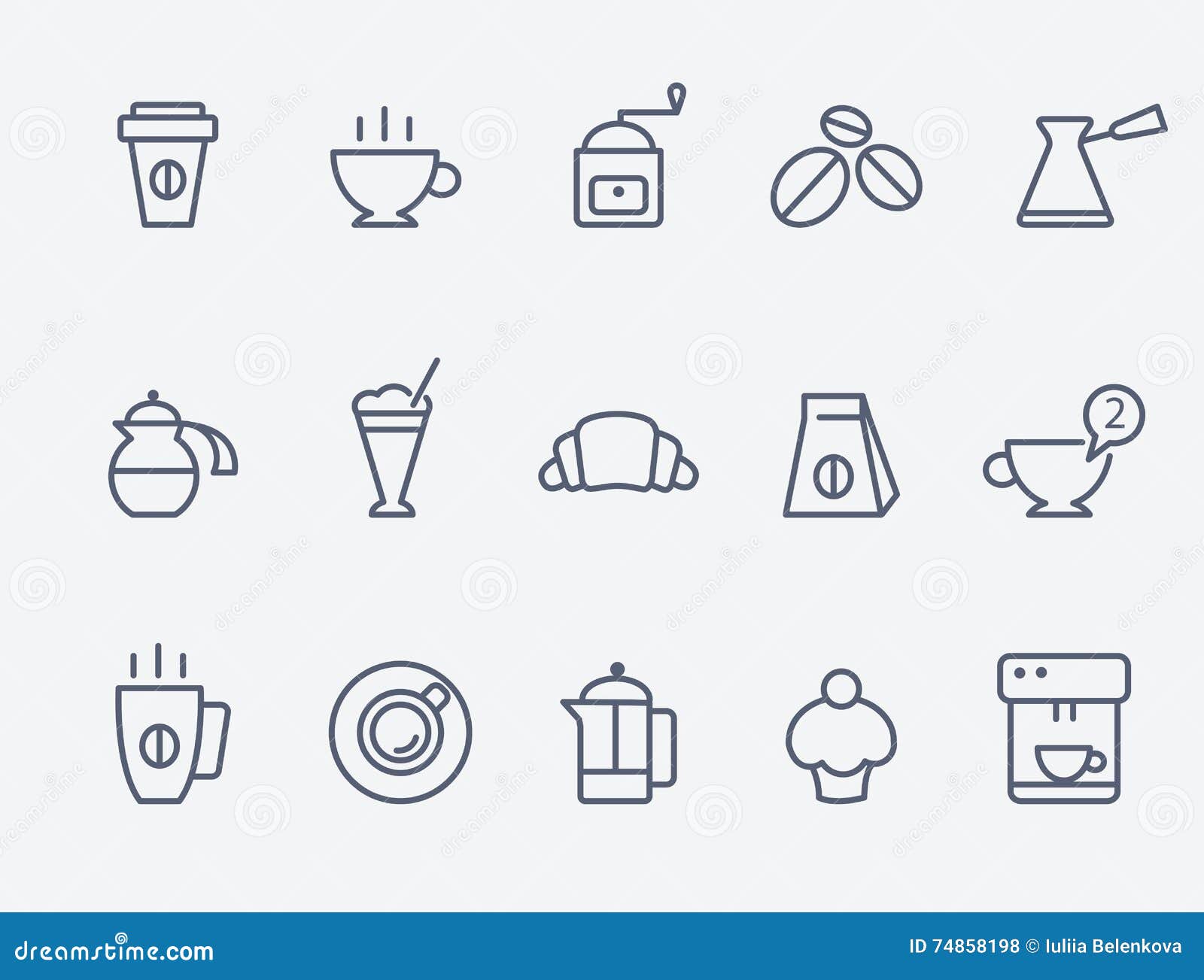 Coffee icons stock vector. Illustration of vector, espresso - 74858198