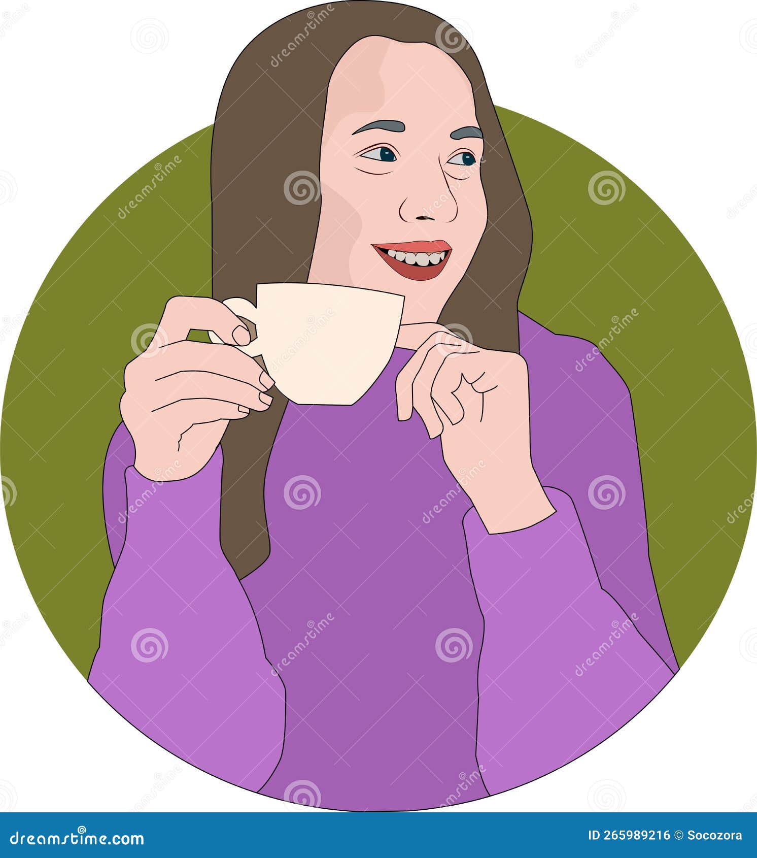 Drinking Coffee Vector Flat Illustration Stock Vector - Illustration of ...