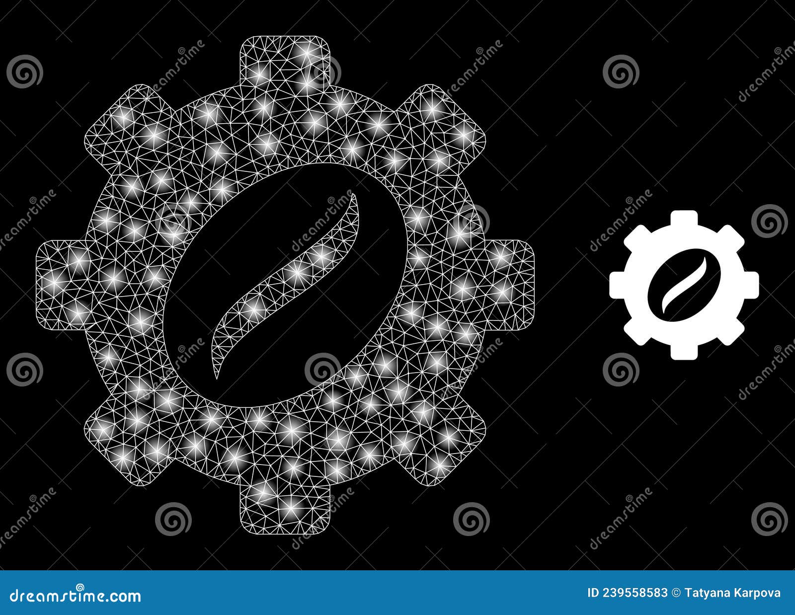Coffee Industry Icon - Triangulated Mesh with Glare Spots Stock Vector ...