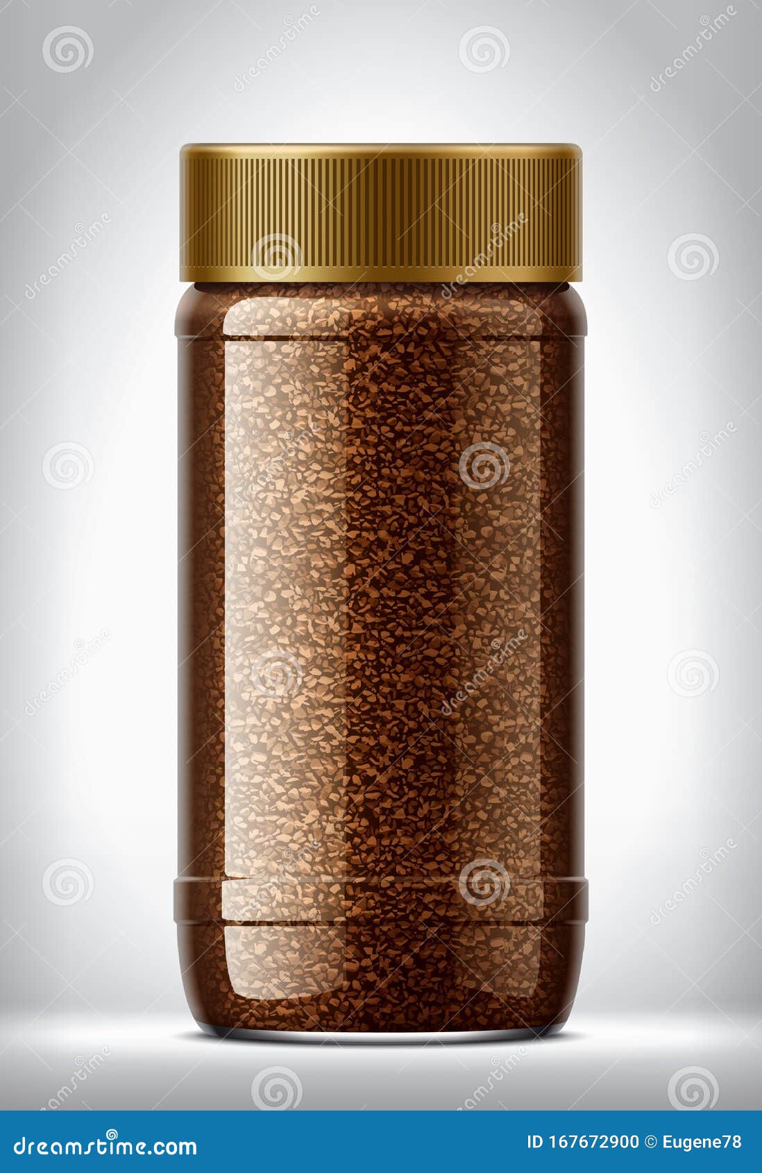 Coffee Jar on Background. Gold Cap Version. Stock Vector - Illustration ...