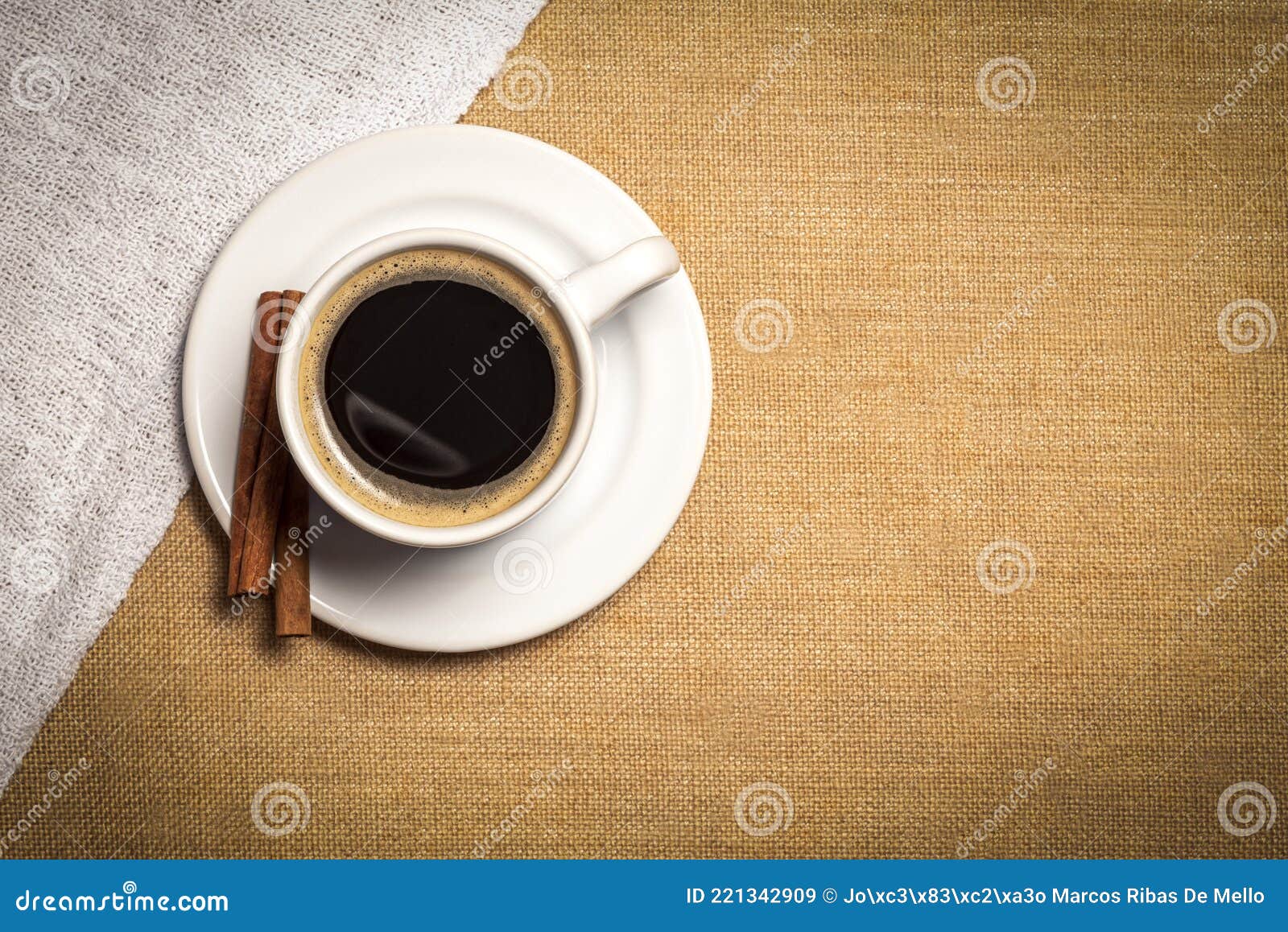 Coffee on jute stock image. Image of brown, espresso - 221342909