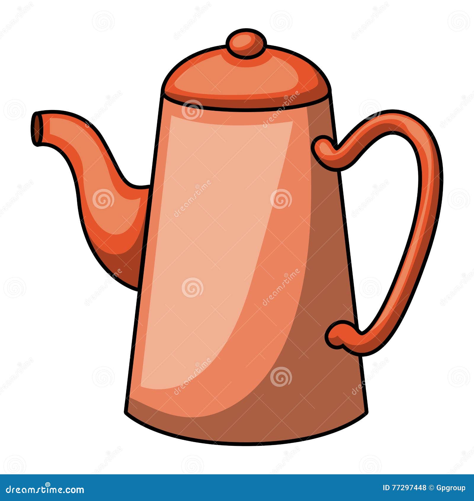 Kettle In Cartoon Style, Coloring Page, Education Paper Game For The ...
