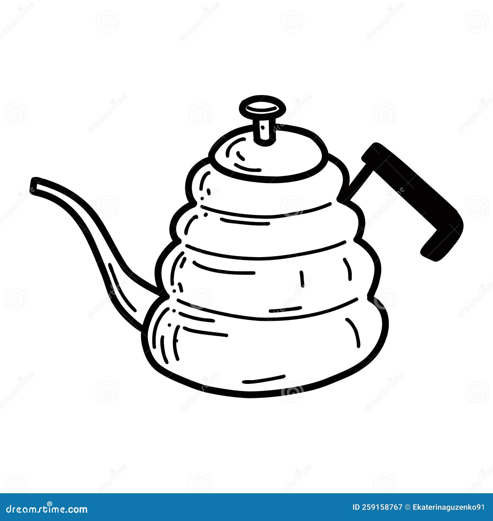 Coffee Kettle Doodle Icon, Vector Illustration Stock Vector ...