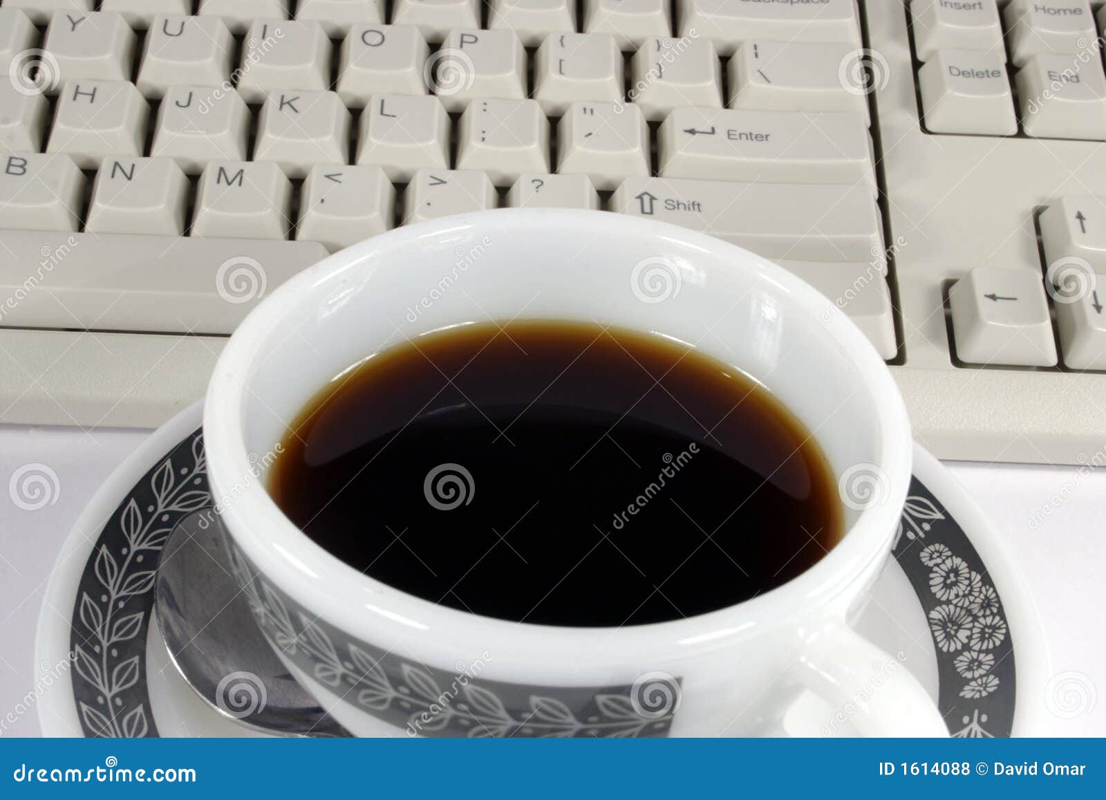 Coffee and keyboard stock photo. Image of button, business - 1614088