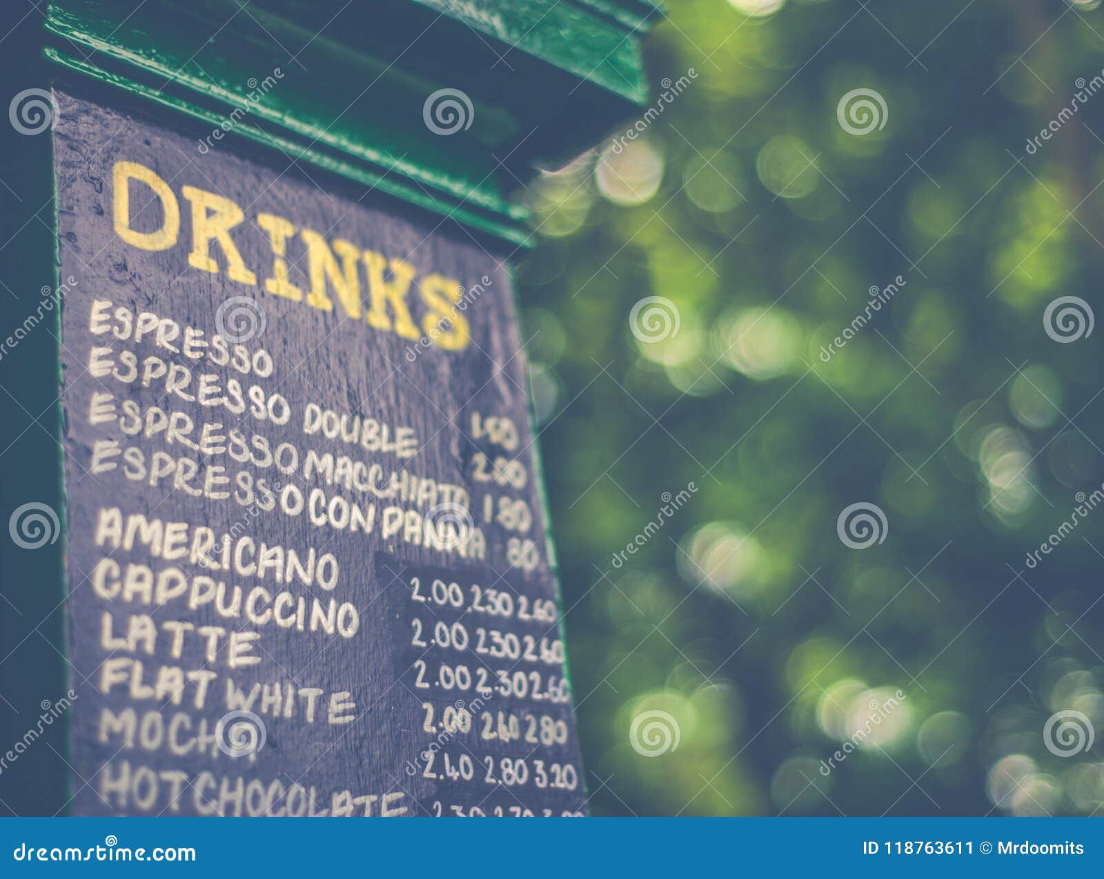Coffee Kiosk Menu stock image. Image of green, lifestyle - 118763611