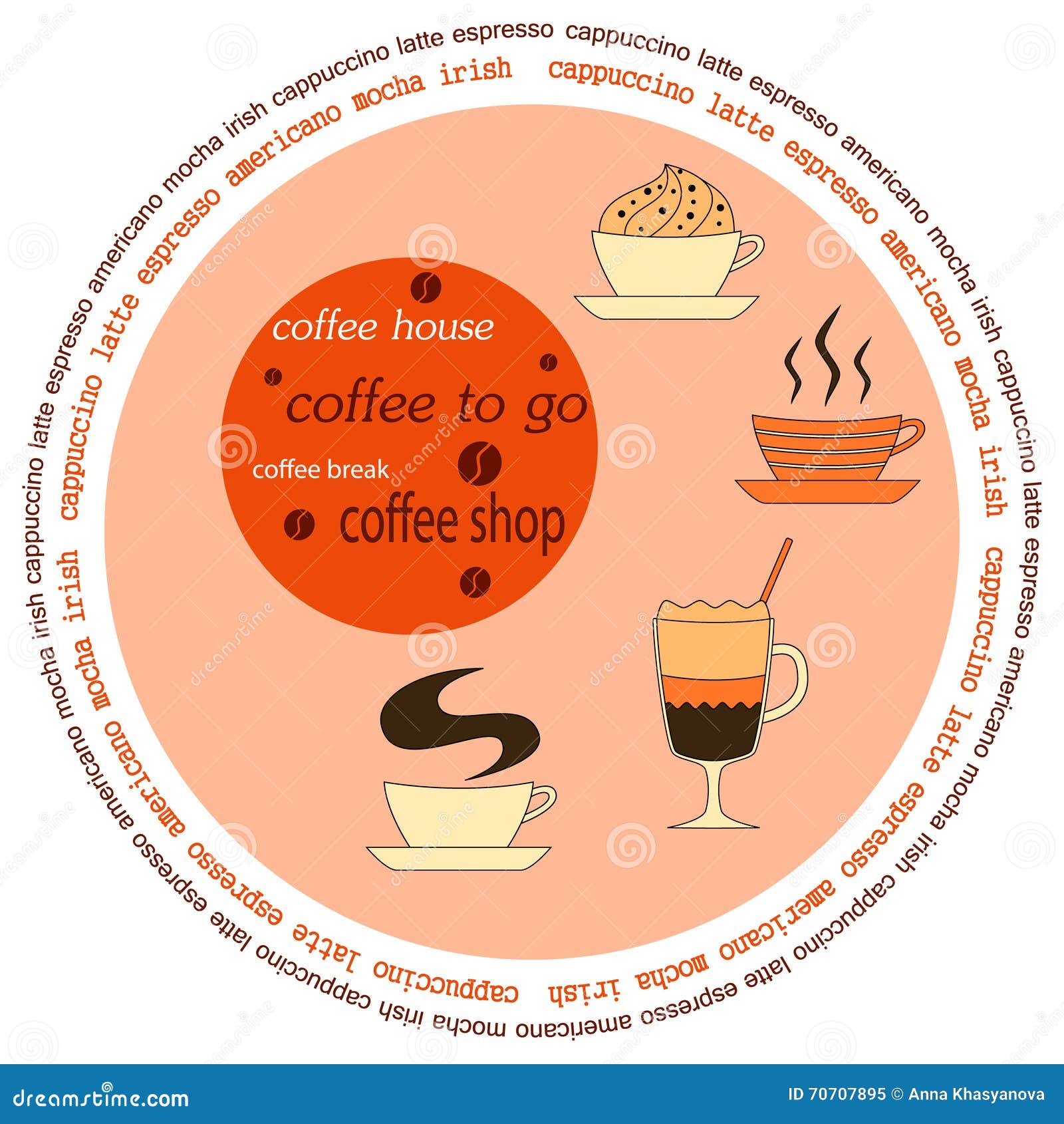 Coffee label for cafe stock vector. Illustration of contour - 70707895